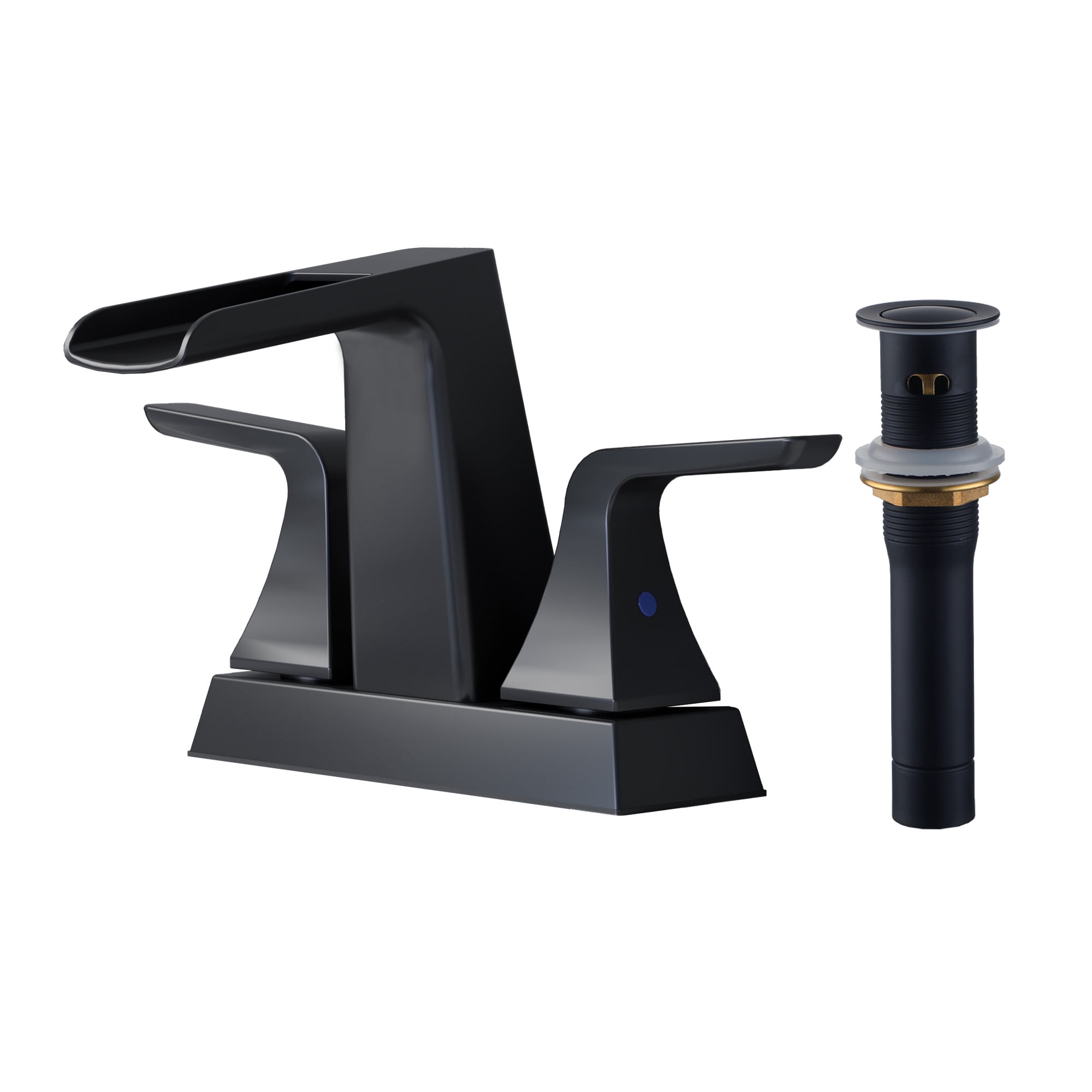 CASAINC 4 in. Centerset 2-Handle Waterfall Spout Mid Arc Lavatory ...