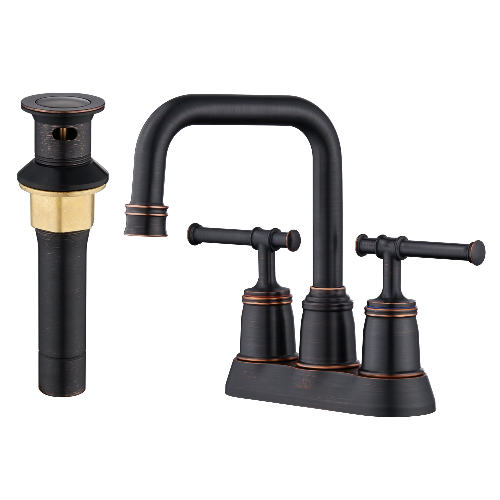 CASAINC 4 in. Centerset Double Handle Bathroom Sink Faucet Lavatory ...