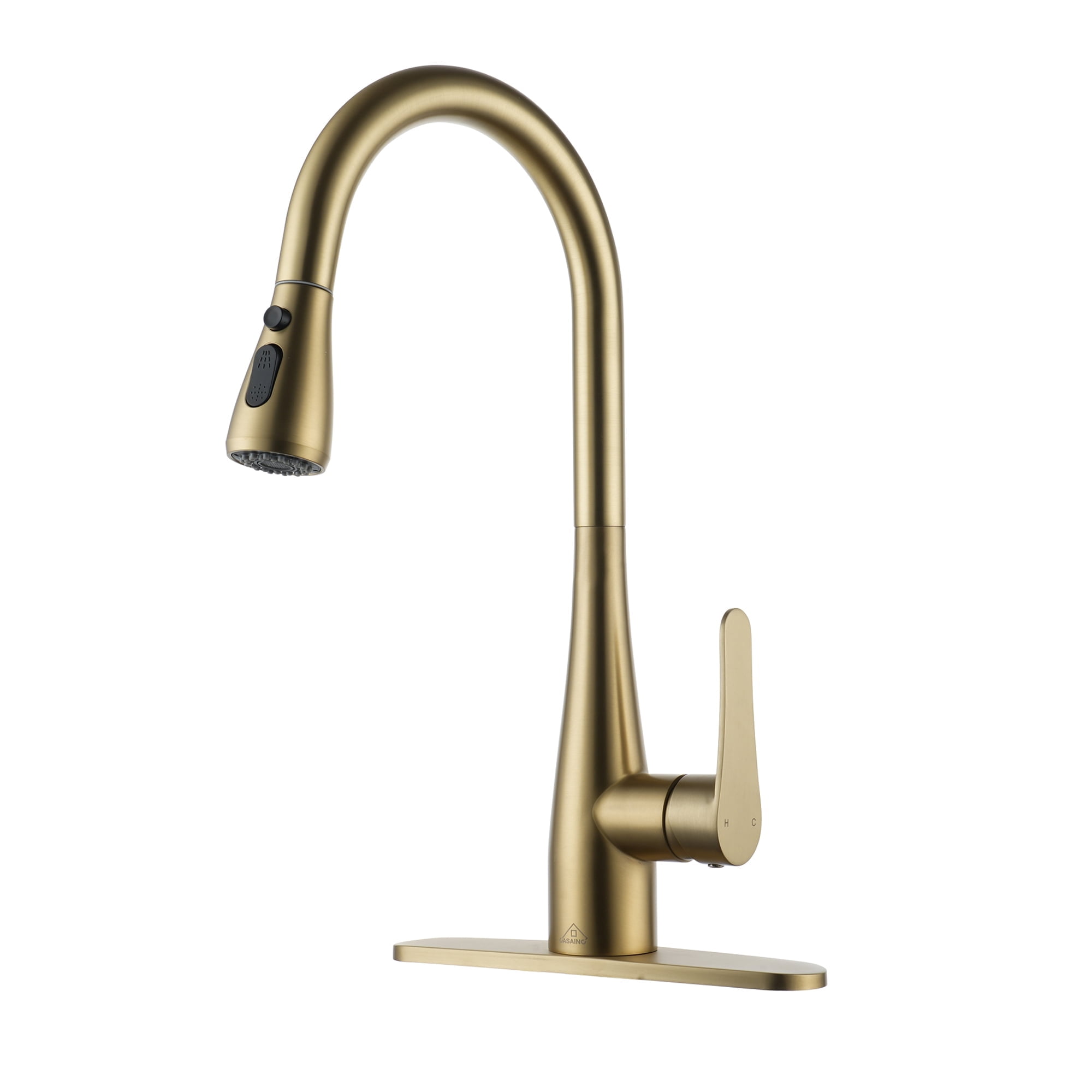 CASAINC Single Handle Pull Down Sprayer Kitchen Faucet with Three ...