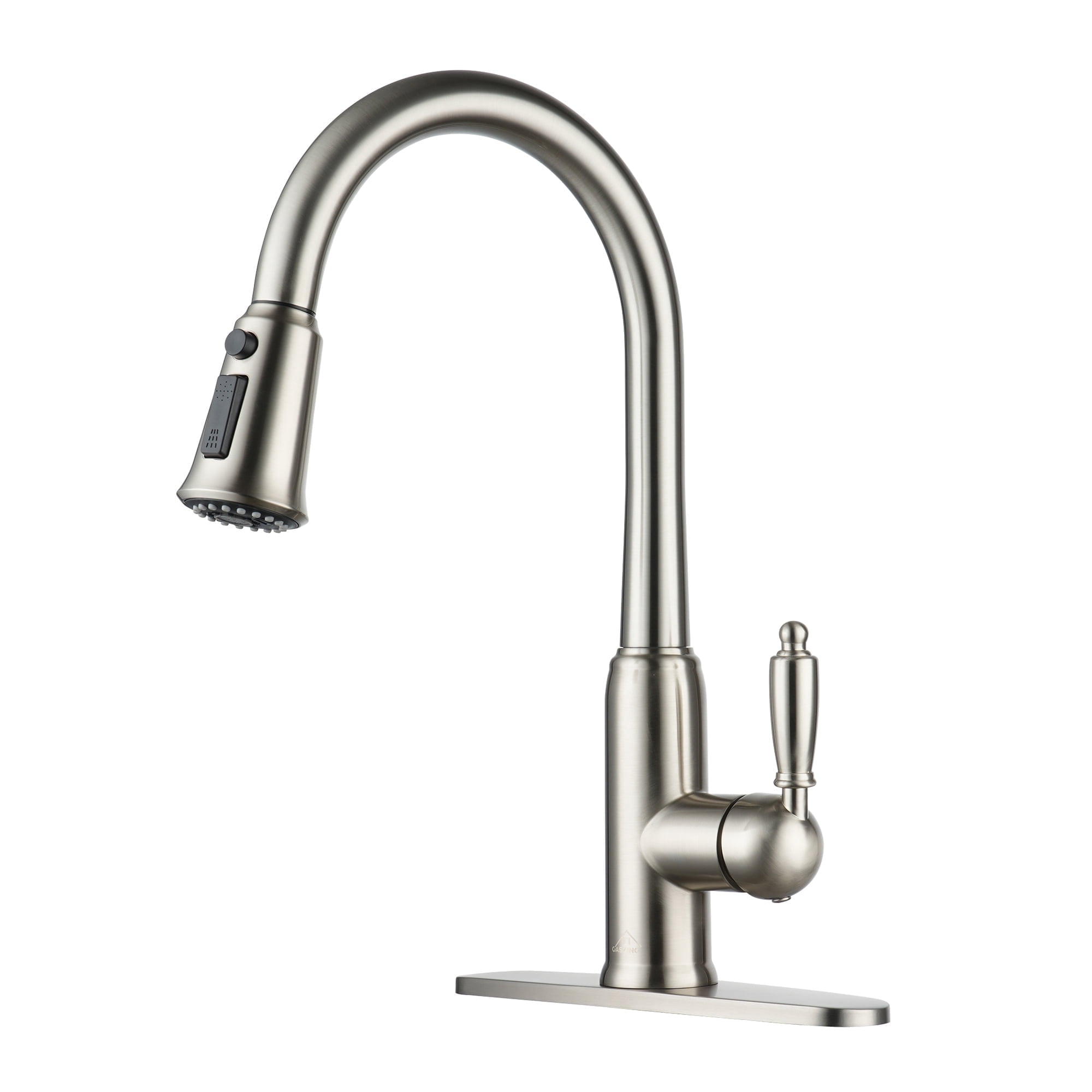CASAINC Single Handle Pull-Down Sprayer Kitchen Faucet with Three ...
