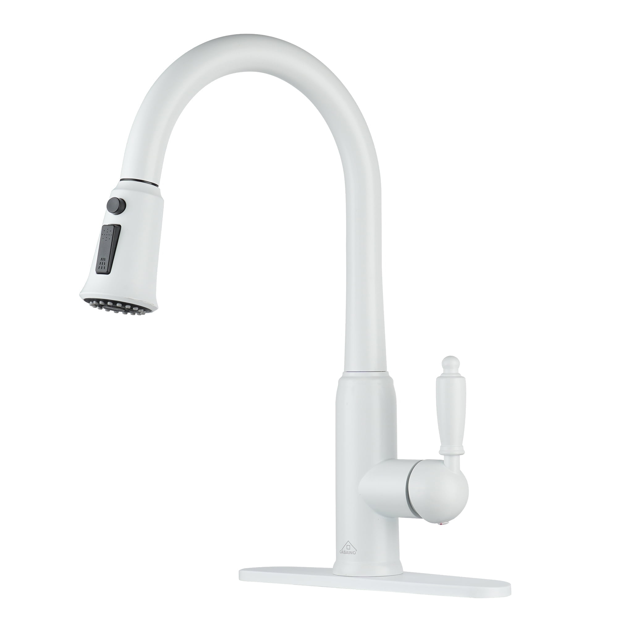 CASAINC Single Handle Kitchen Faucet with Pull Out Sprayer, Deck ...