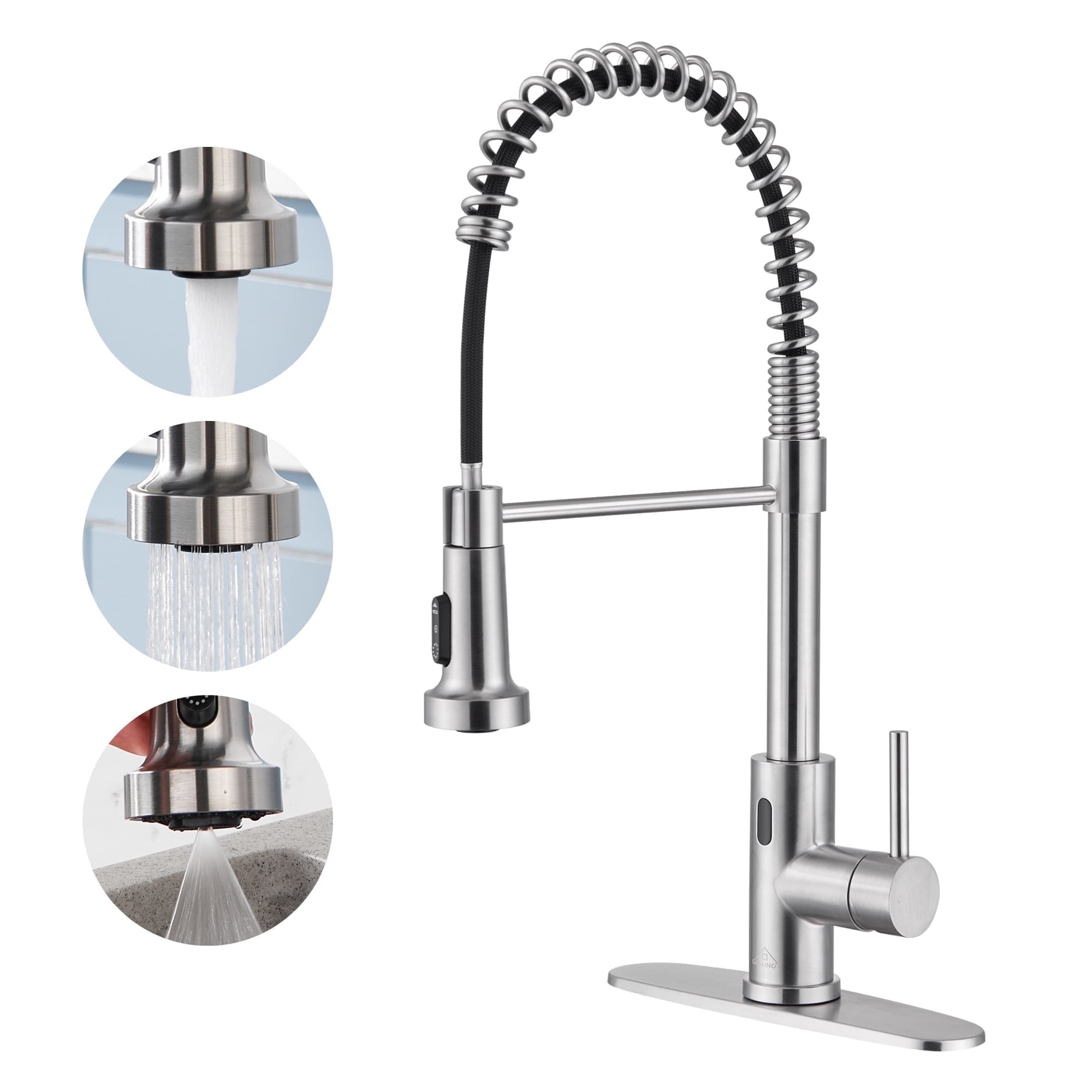 Casainc Single Handle Kitchen Faucet With Pull Down Sprayer Touchless