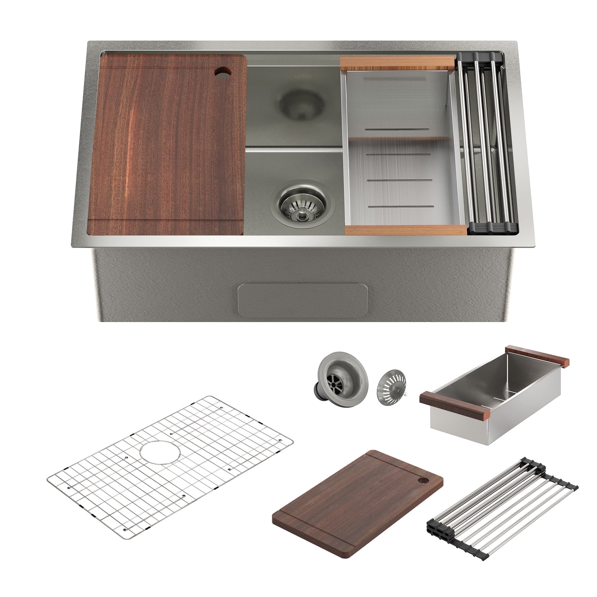 CASAINC Stainless Steel Sink 30 in. 16-Gauge Single Bowl Undermount ...