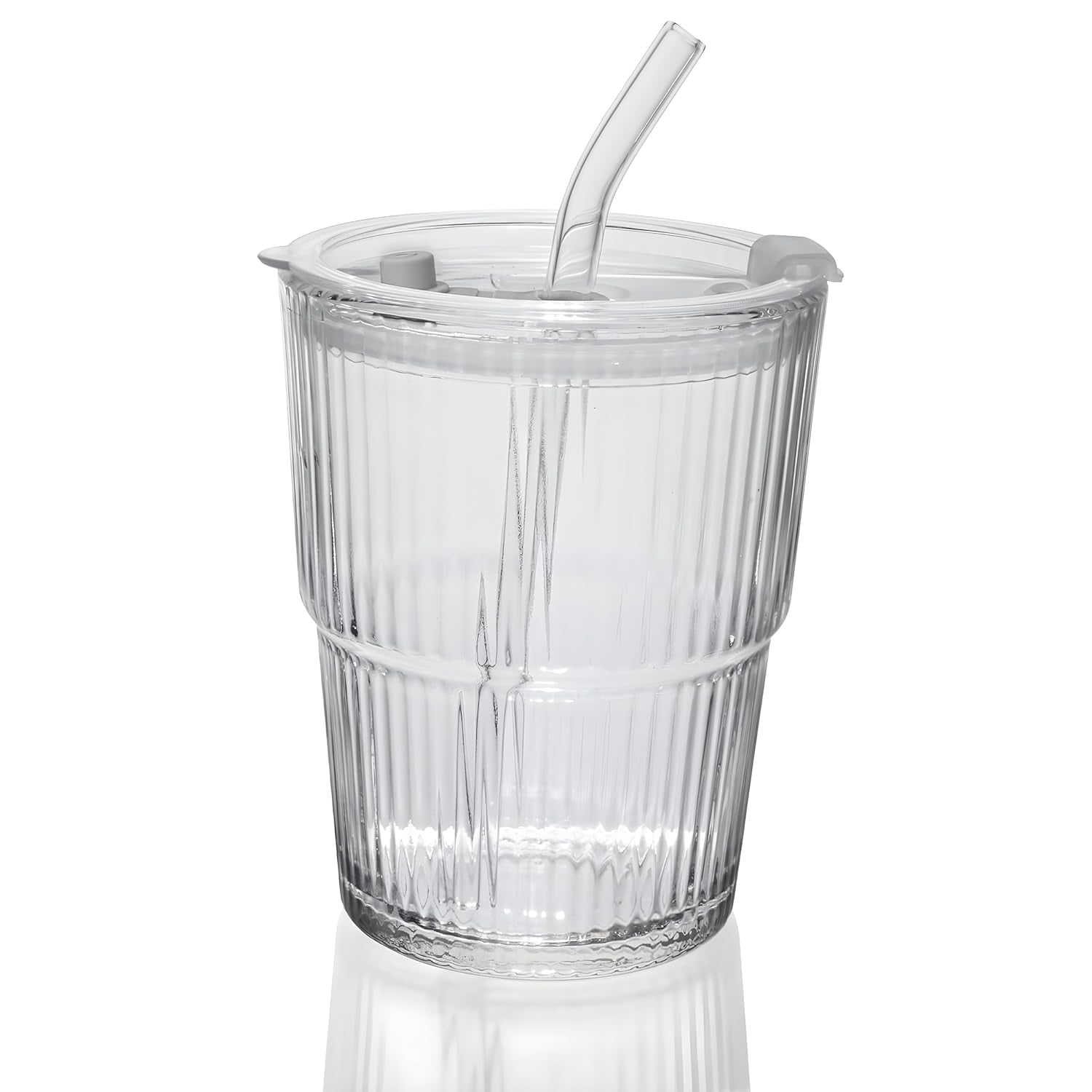 CASAQUA Random Clour Ice Juice Drinks Glass Can Mug with Straw for Milk Coffee Green Tea Cup ...