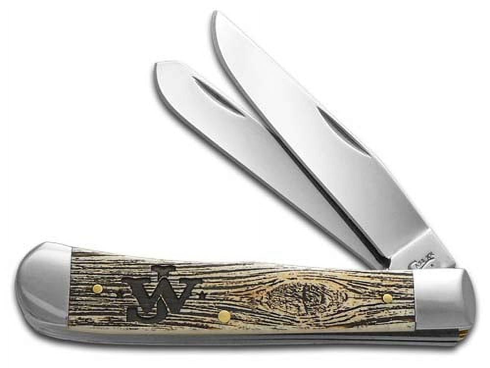 Case John Wayne Trapper Folding Pocket Knife, Brown Color Wash Bone, 4 ...
