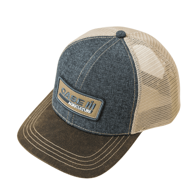CASE IH® Two-Tone Denim Front and Oil Cloth Brim Mesh Back Trucker Cap ...