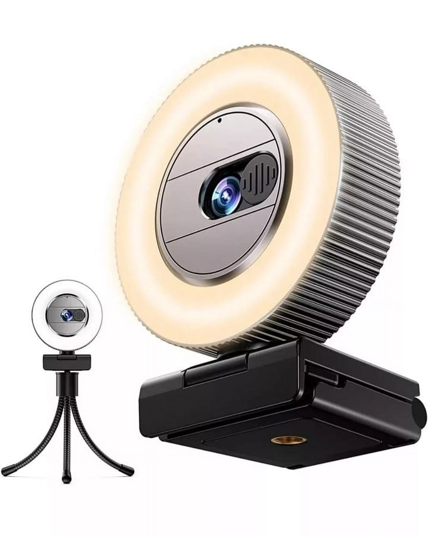 CASECUBE 2K 1080p HD Webcam with Microphone and Ring Light, Webcam ...