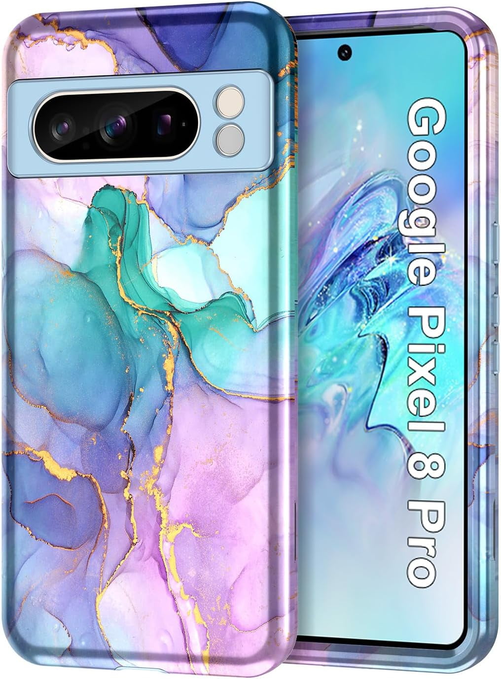 CASEFIV Marble Pattern Heavy Duty Shockproof Cell Phone Case for Google ...