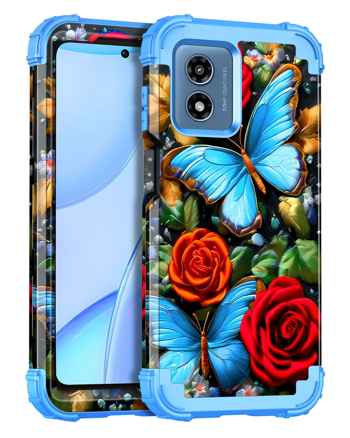 CASEFIV for Motorola G 5G 2024 Case,Glow in The Dark Three Layer Heavy ...
