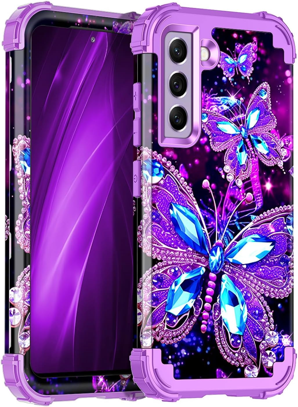 CASEFIV for Samsung Galaxy S21 FE 5G Case,Glow in The Dark Three Layer ...