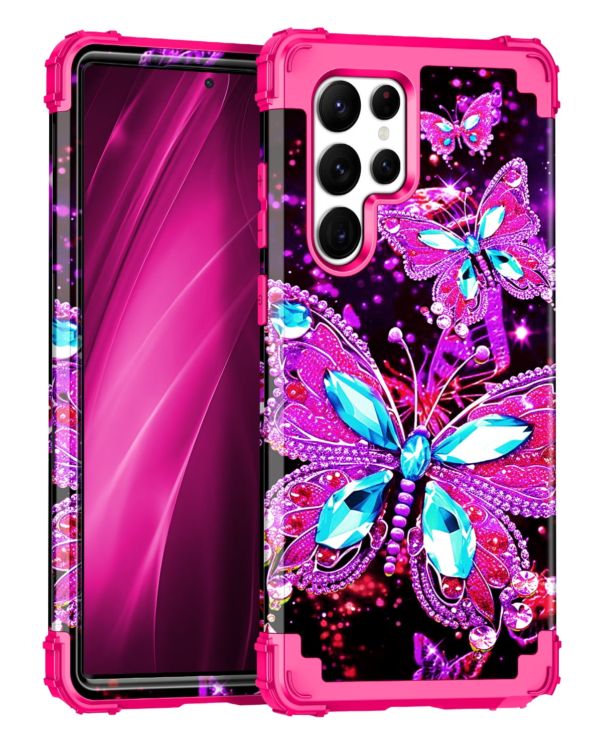 CASEFIV for Samsung Galaxy S22 Ultra 5G Case,Glow in The Dark Three ...