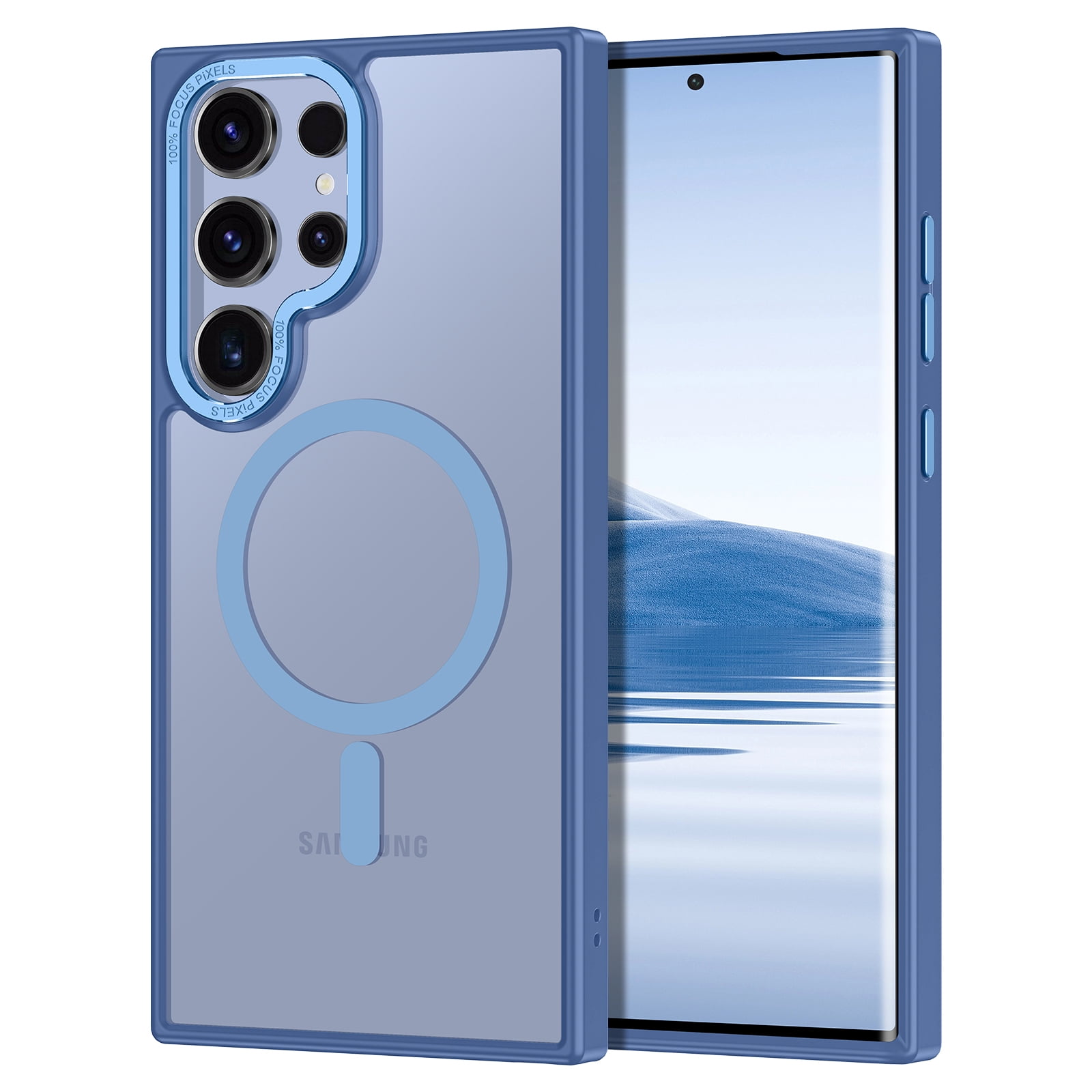 CASEFIV for Samsung Galaxy S25 Case with Magnetic Invisible Ring Stand [Compatible with MagSafe ...