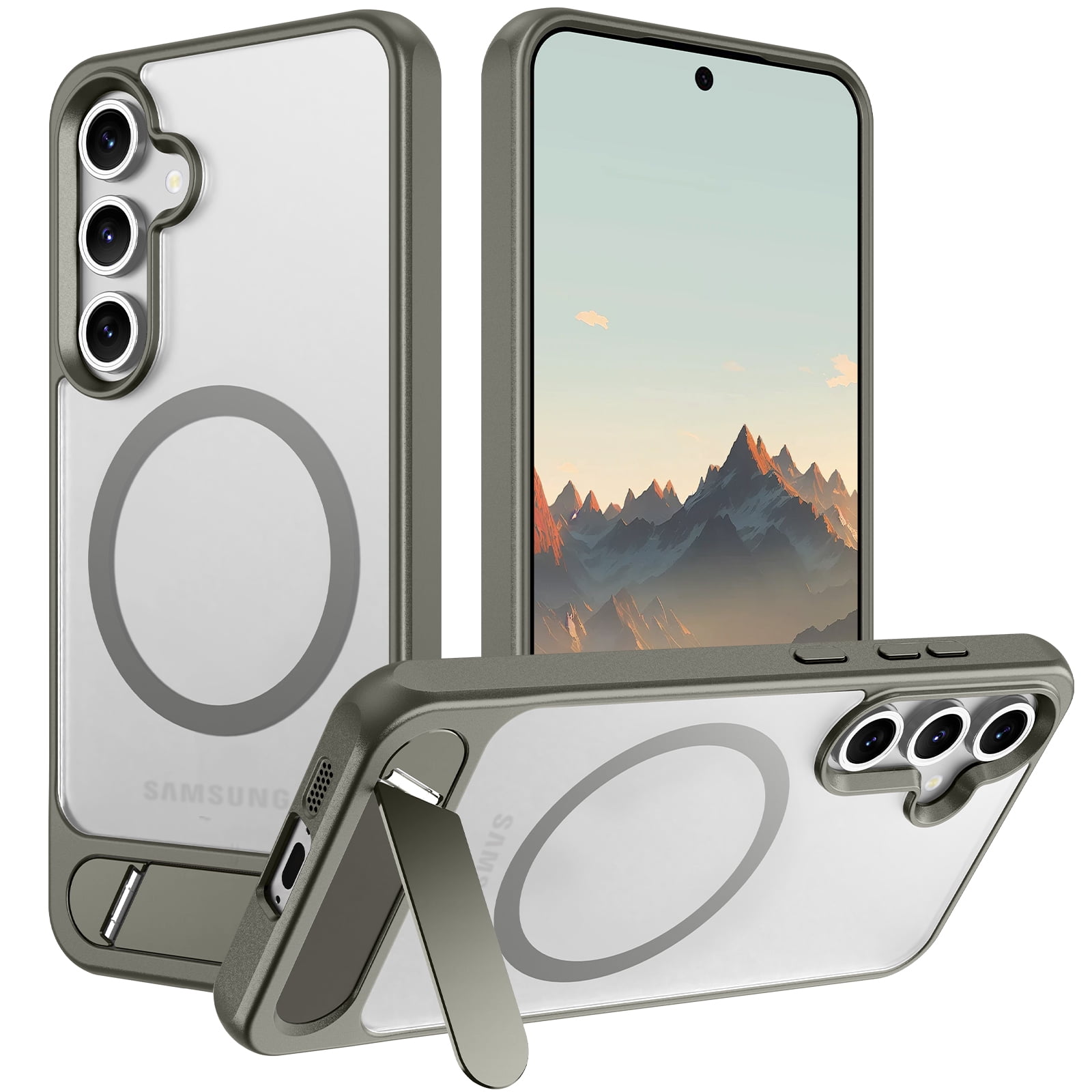 CASEFIV for Samsung Galaxy S25 Case,with Invisible Kickstand,[Compatible with Magsafe],Drop ...