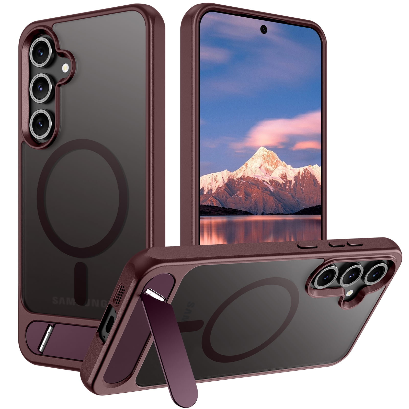 CASEFIV for Samsung Galaxy S25 Plus Case,with Invisible Kickstand,[Compatible with Magsafe],Drop ...