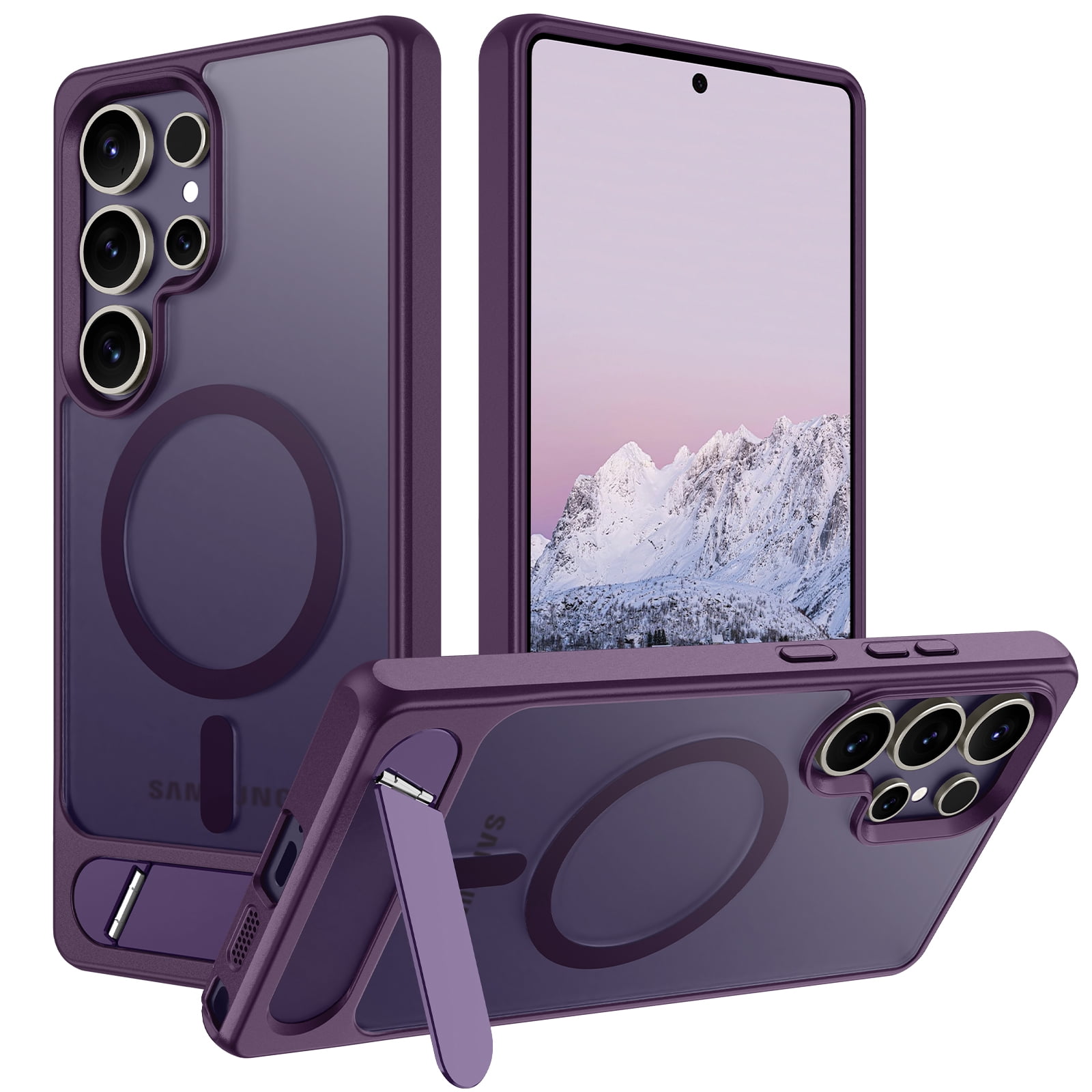 CASEFIV for Samsung Galaxy S25 Ultra Case,with Invisible Kickstand,[Compatible with Magsafe ...