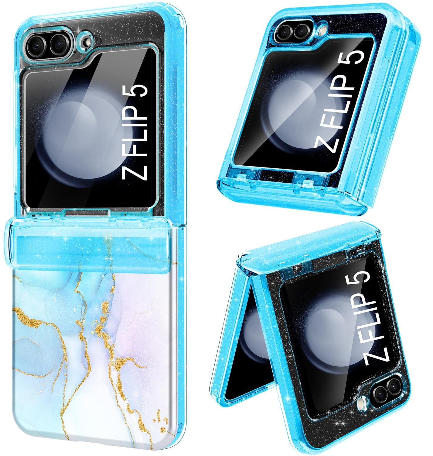 CASEFIV for Samsung Galaxy Z Flip 5 Case,Built in Front Screen ...