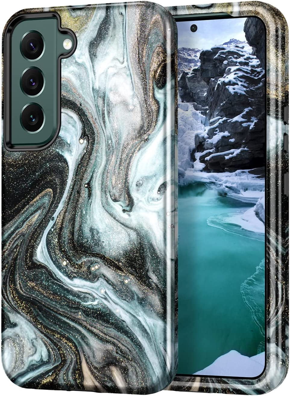 CASEFIV for Samsung Galaxy S22 5G Case,Marble Pattern Heavy Duty ...