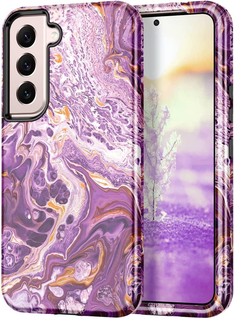 CASEFIV for Samsung Galaxy S22 5G Case,Marble Pattern Heavy Duty ...
