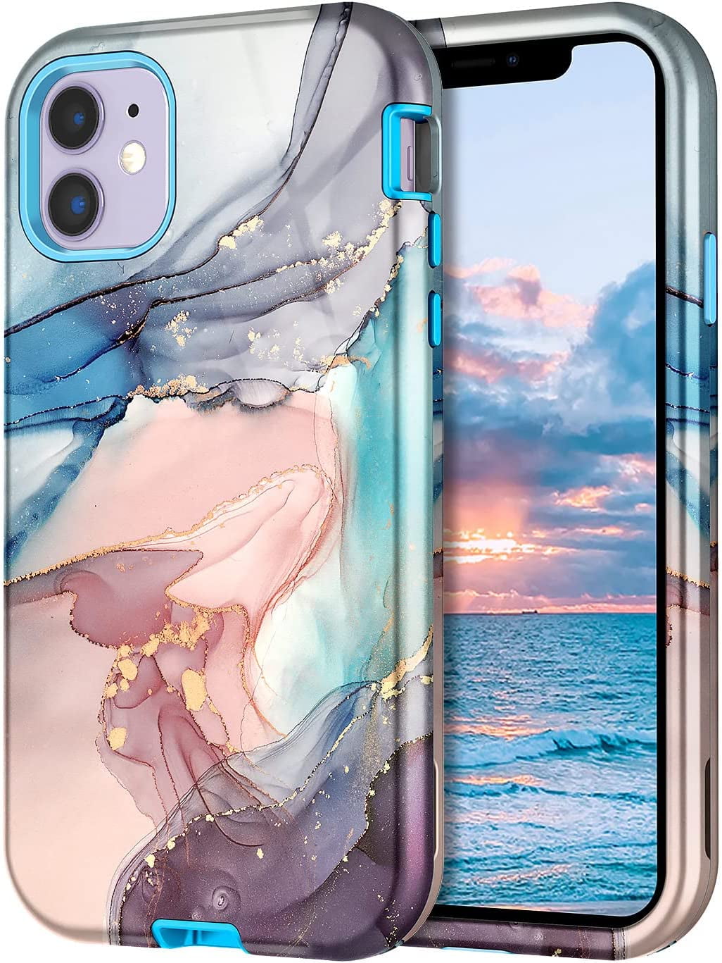 CASEFIV for iPhone 11 Case,Heavy Duty Shockproof Full Body Protective ...