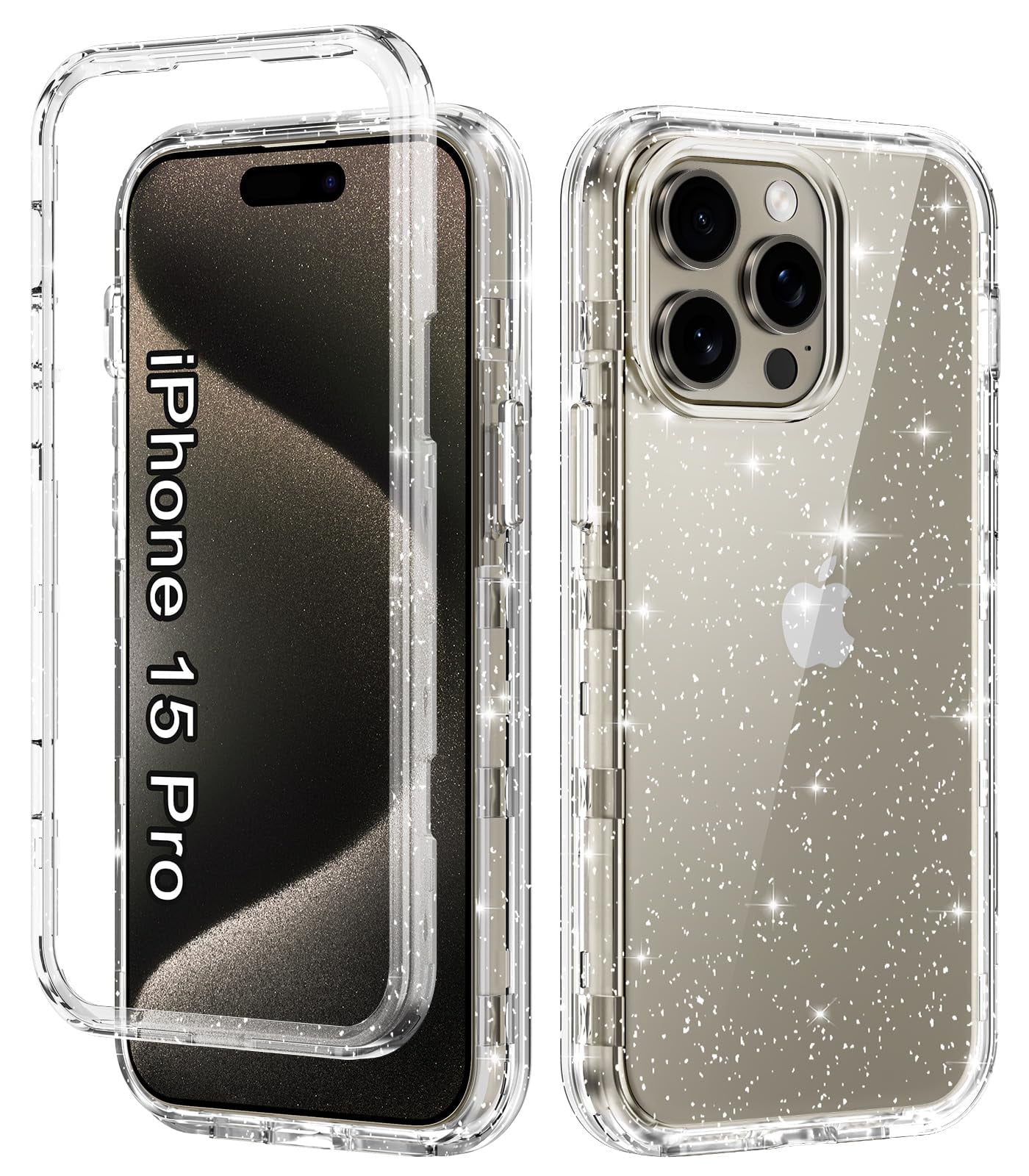 CASEFIV for iPhone 15 Pro Case,3 in 1 Heavy Duty Shockproof Full Body ...