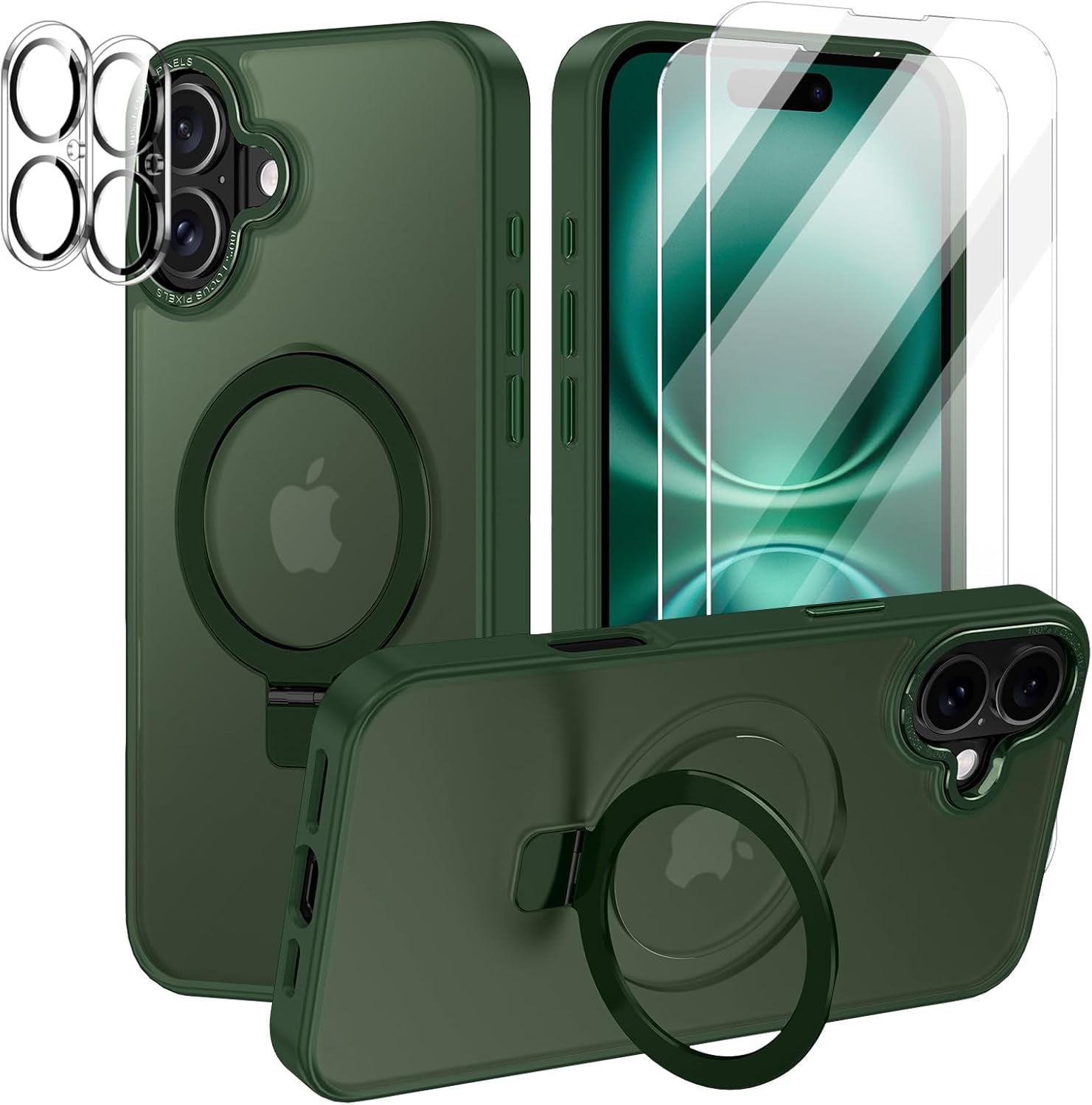 CASEFIV for iPhone 16 Case,with Magnetic Invisible Stand [Military Drop ...