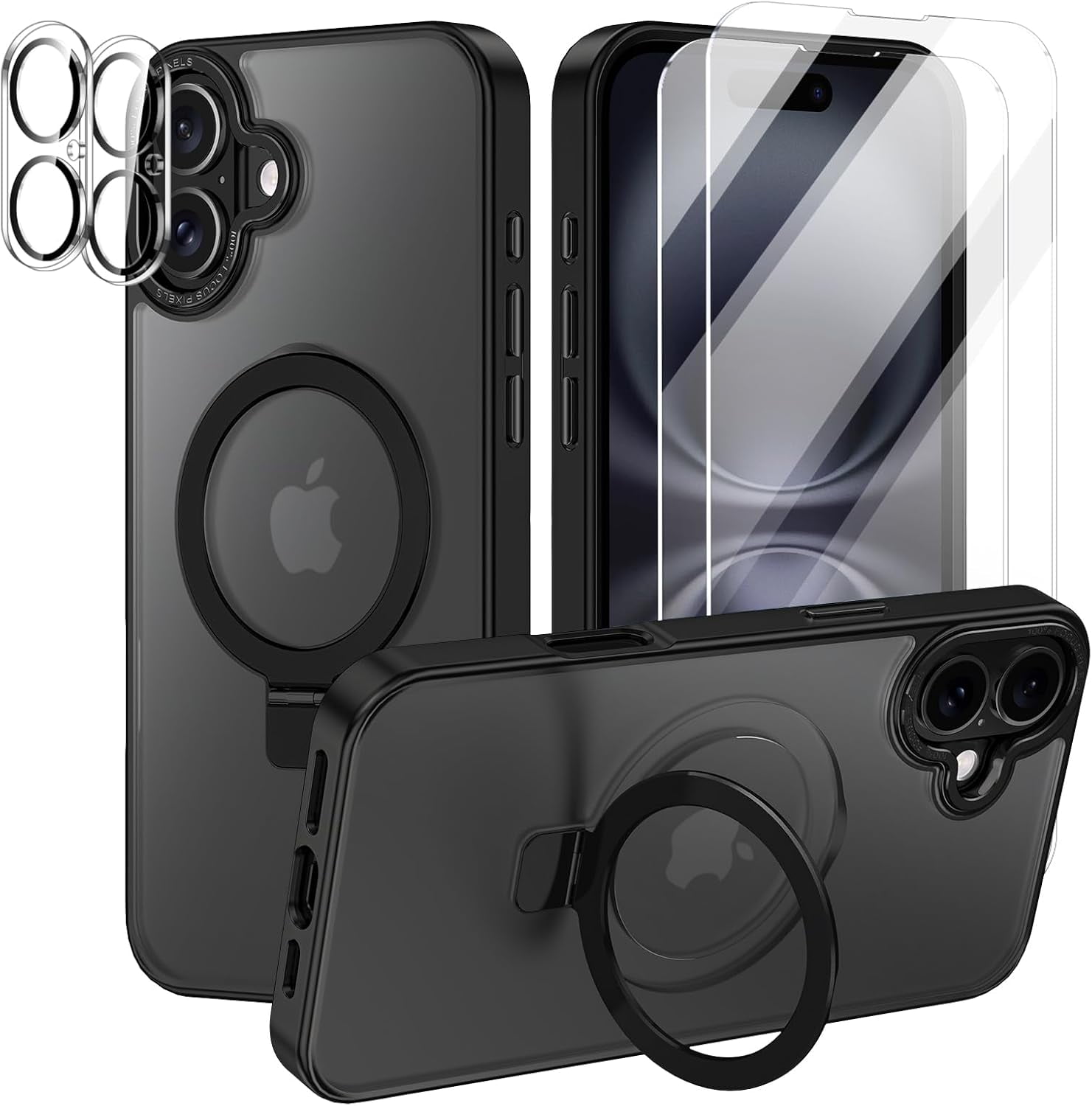 CASEFIV for iPhone 16 Case,with Magnetic Invisible Stand [Military Drop ...