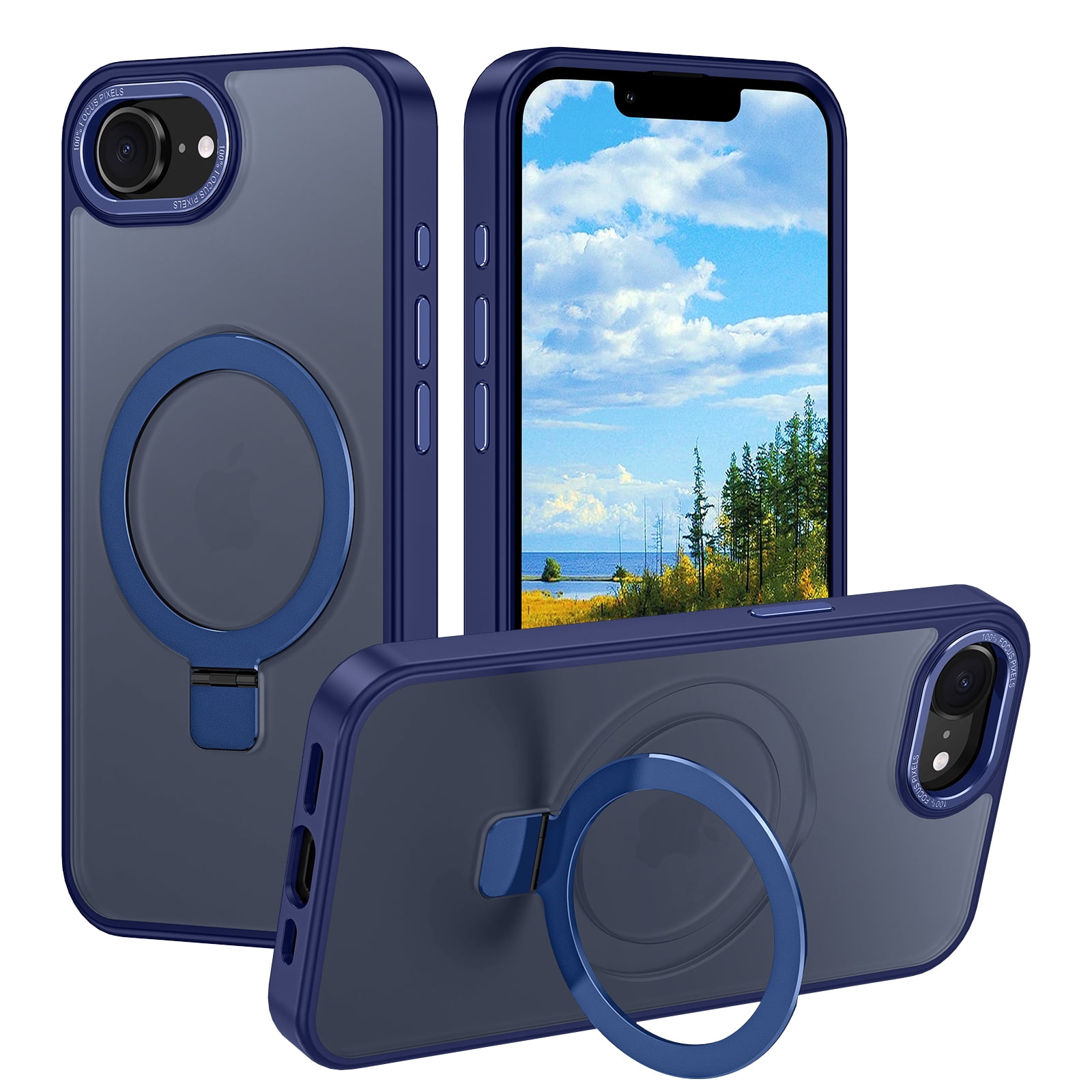 CASEFIV for iPhone 16e Case,with Magnetic Invisible Stand [Military ...