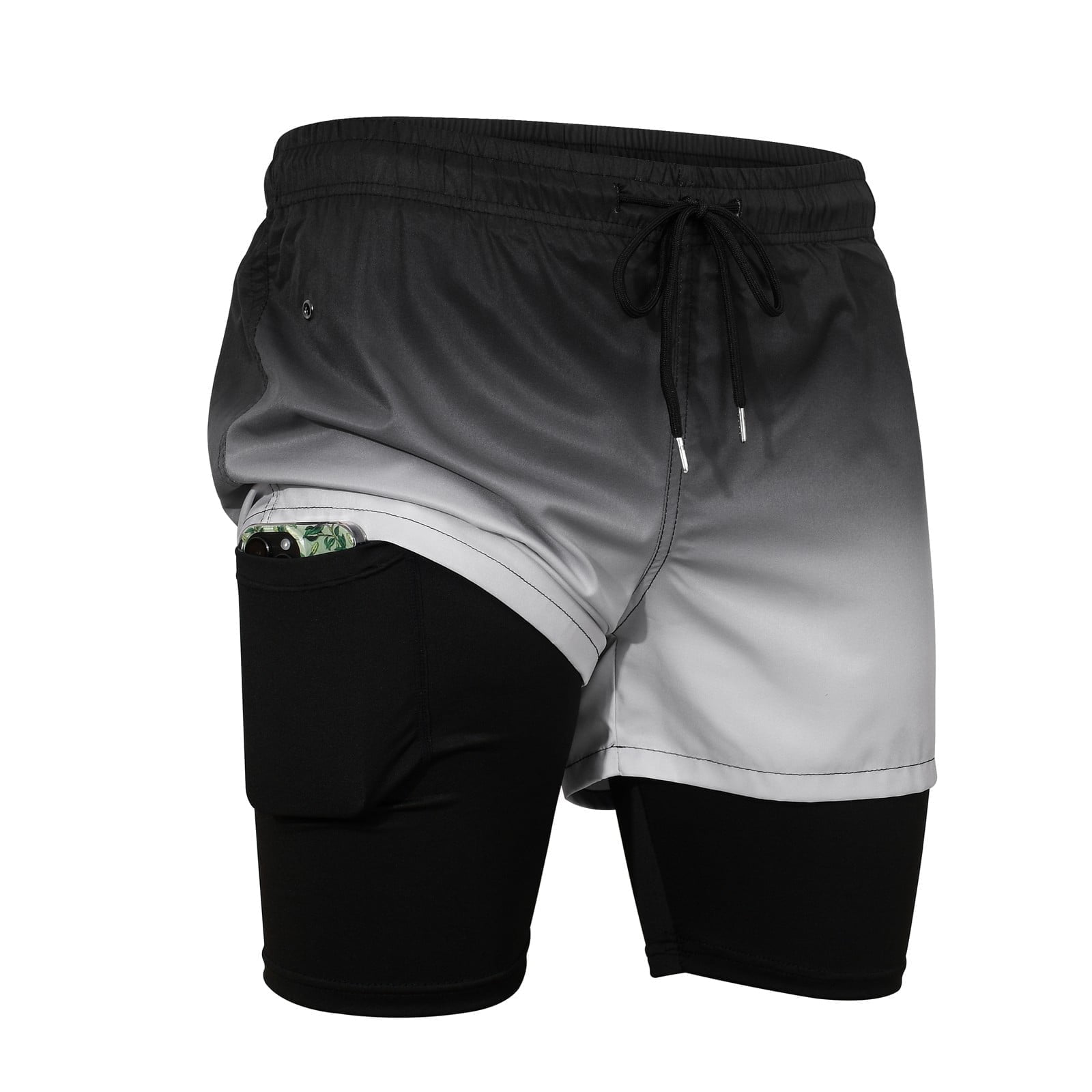 CASELAND Men's 2 in 1 Quick Dry Running Shorts Gym Athletic Workout ...