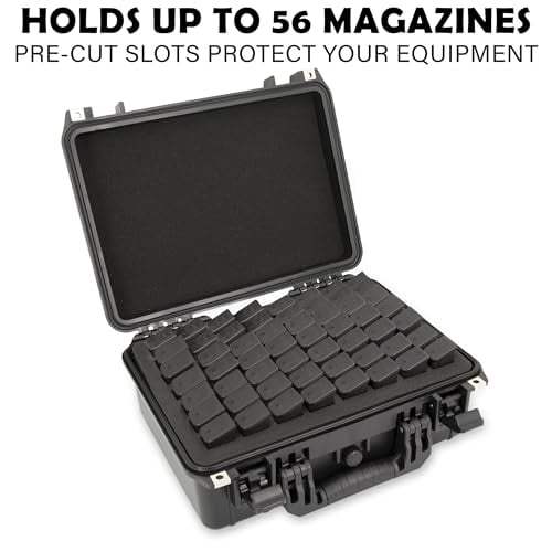 CASEMATIX 56 Pistol Magazine Storage Case - TSA Approved Waterproof Gun ...