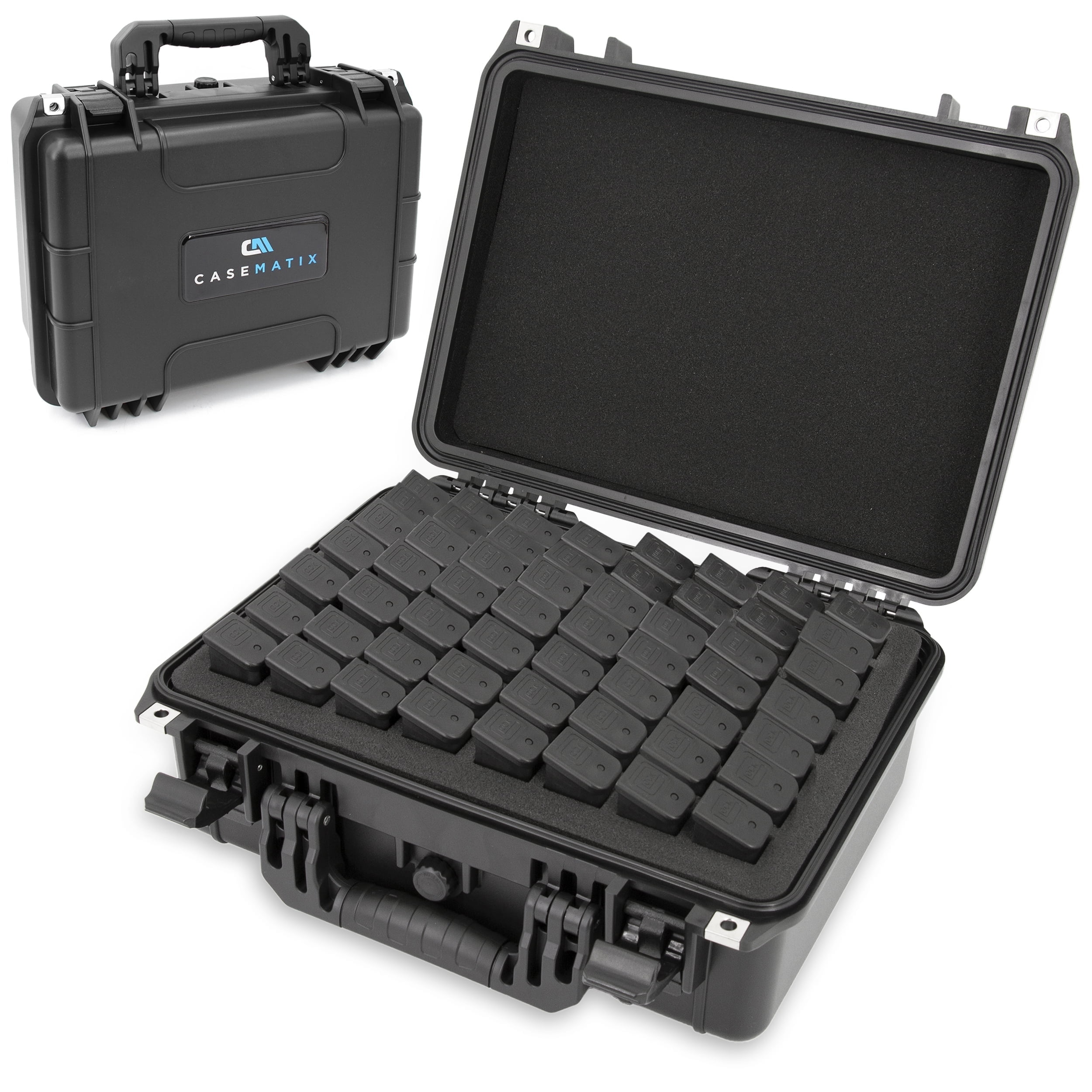 CASEMATIX 56 Pistol Magazine Storage Case - TSA Approved Waterproof Gun ...