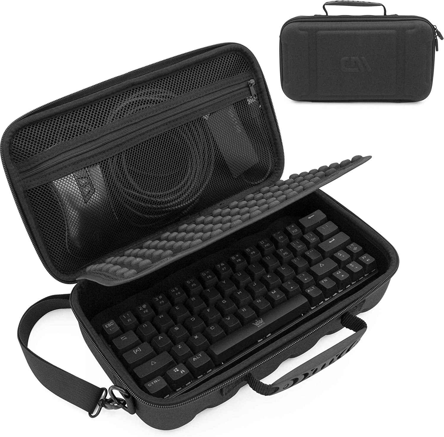 CASEMATIX 60% Keyboard Case for 61 Key Mechanical Keyboards up to 11.5 ...