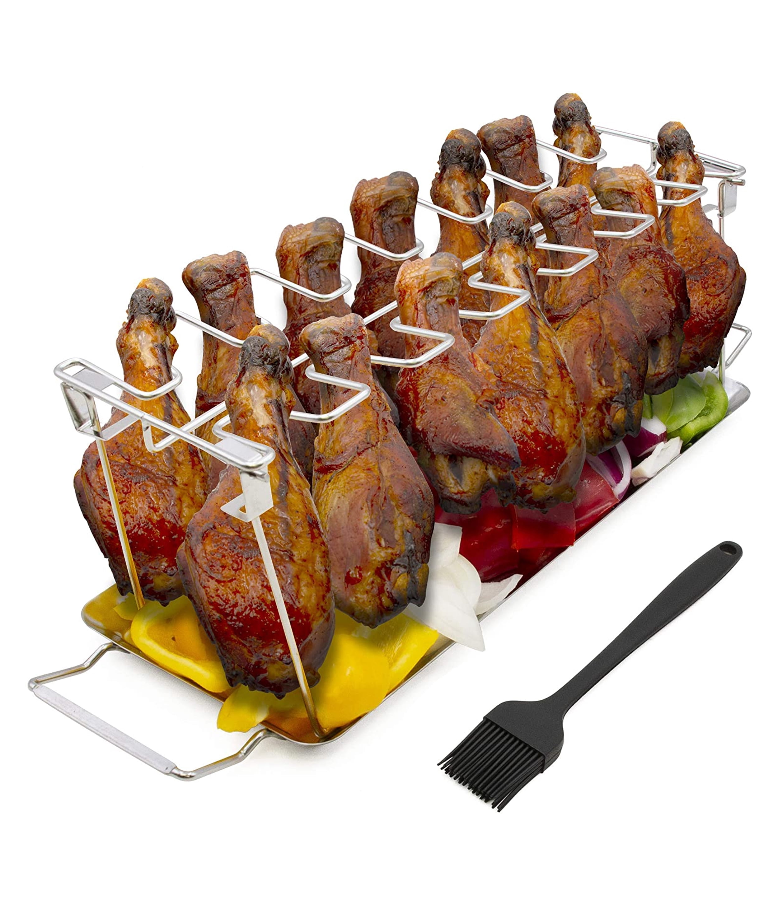 CASEMATIX Chicken Leg Rack and Chicken Wings Grill Rack with 14 Slots ...