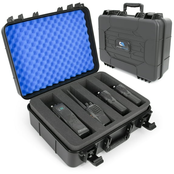 CASEMATIX Two-Way Radio Hard Case – Fits 16 Walkie Talkies, Chargers ...