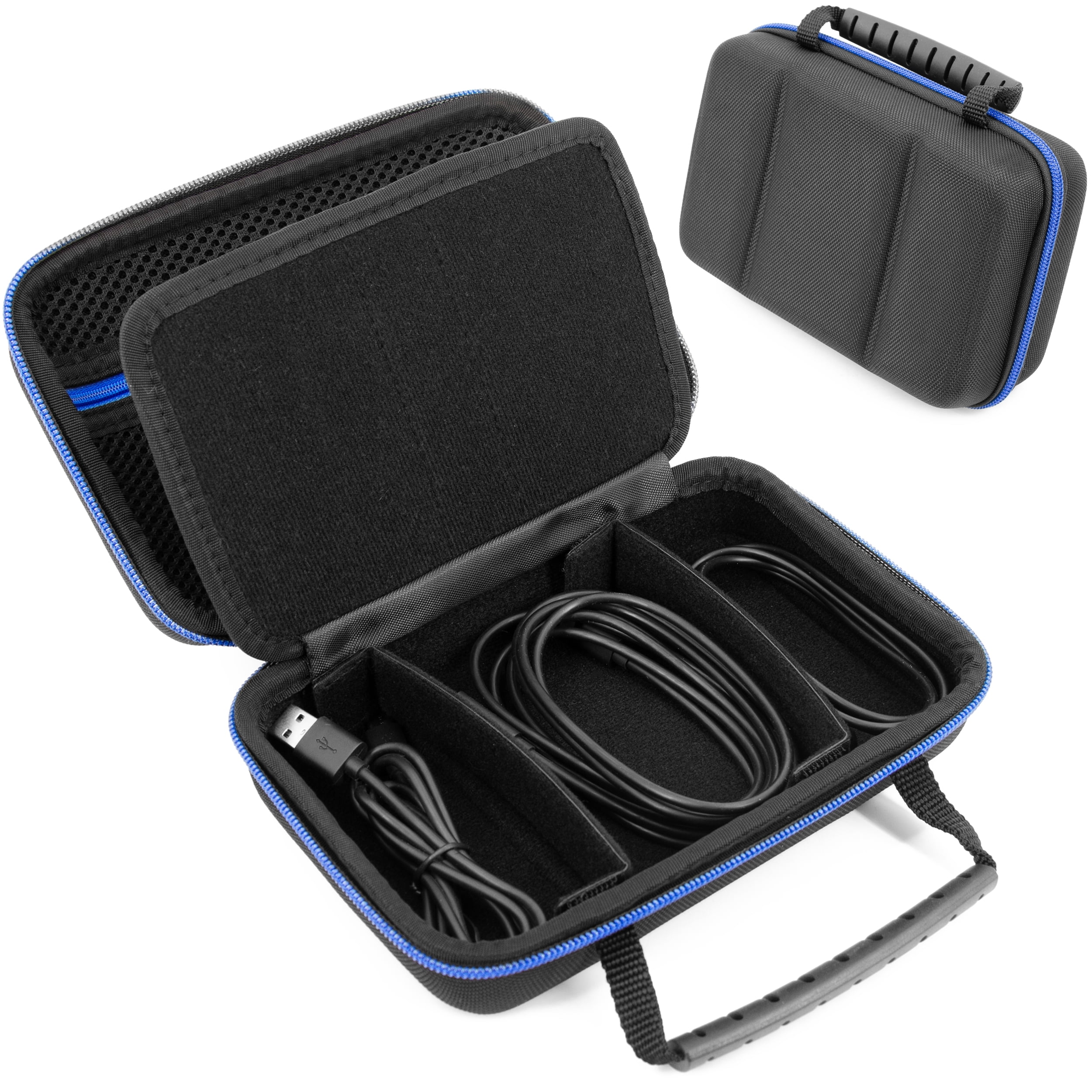 CASEMATIX Electronics Organizer Travel Case with 2 Adjustable Cable Bag ...