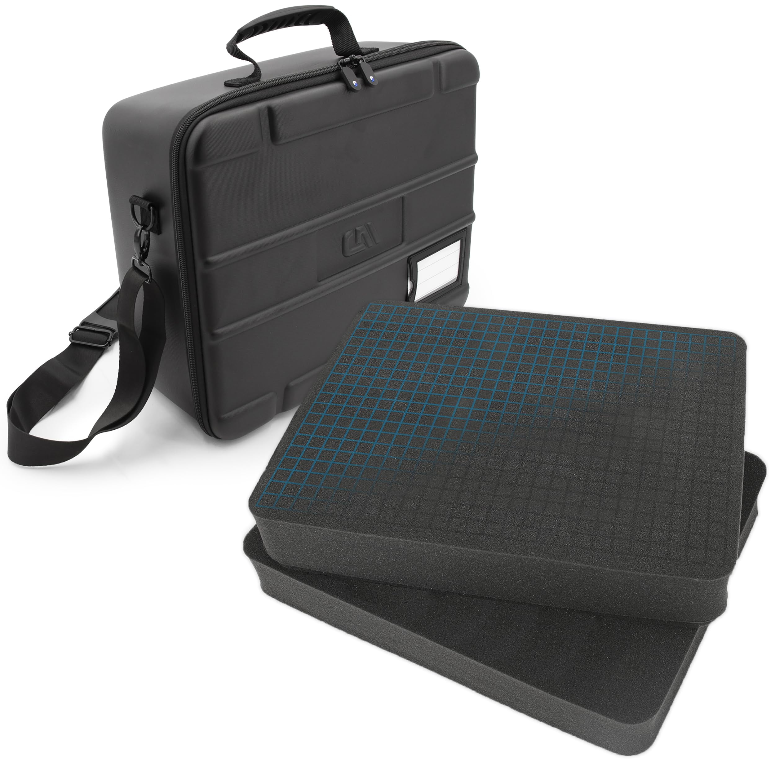 CASEMATIX Hard Shell Case IFF17 with 2 Customizable Pluck Foam Inserts - 15" Protective Case ...