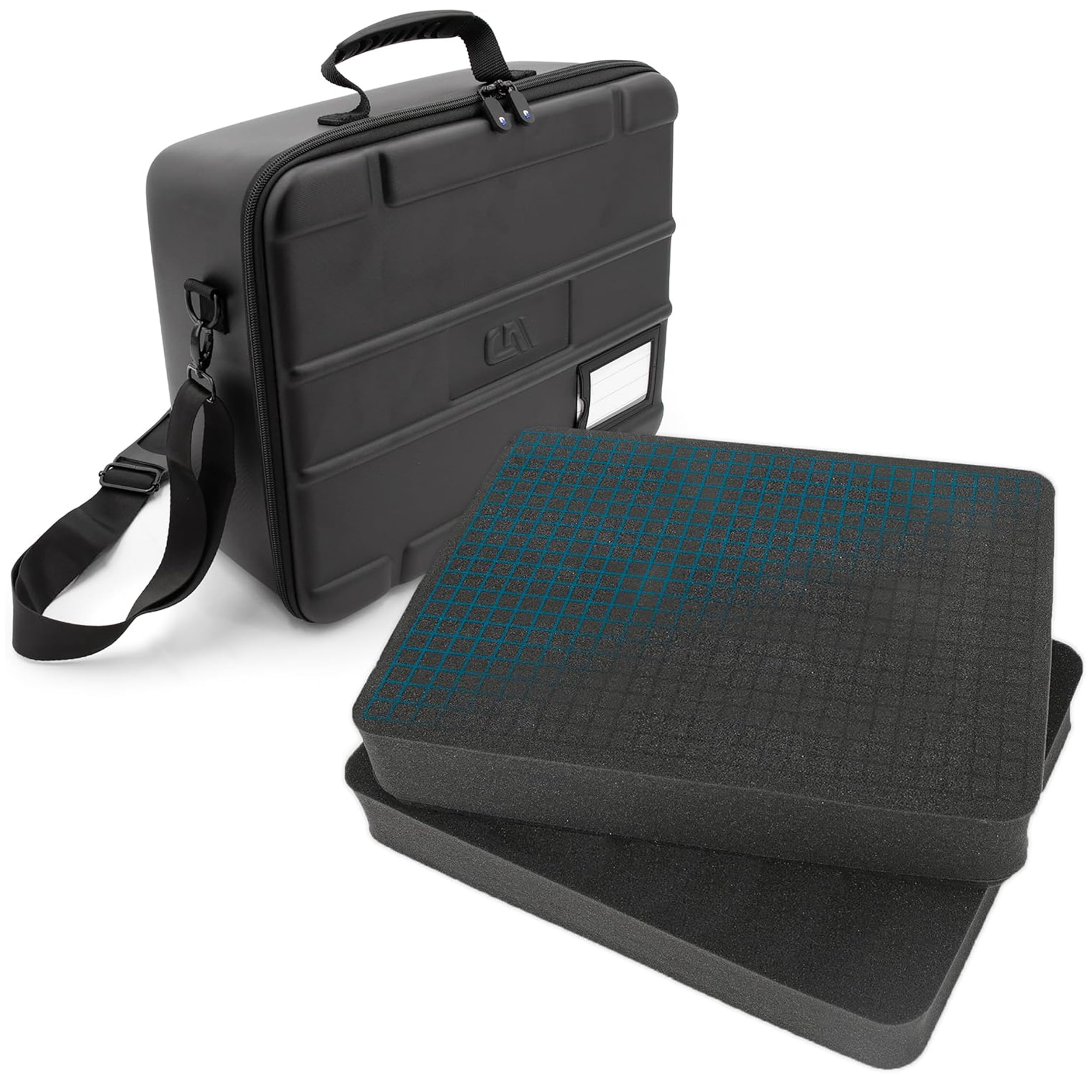 CASEMATIX Hard Shell Case with 2 Customizable Pluck Foam Inserts - 15 ...