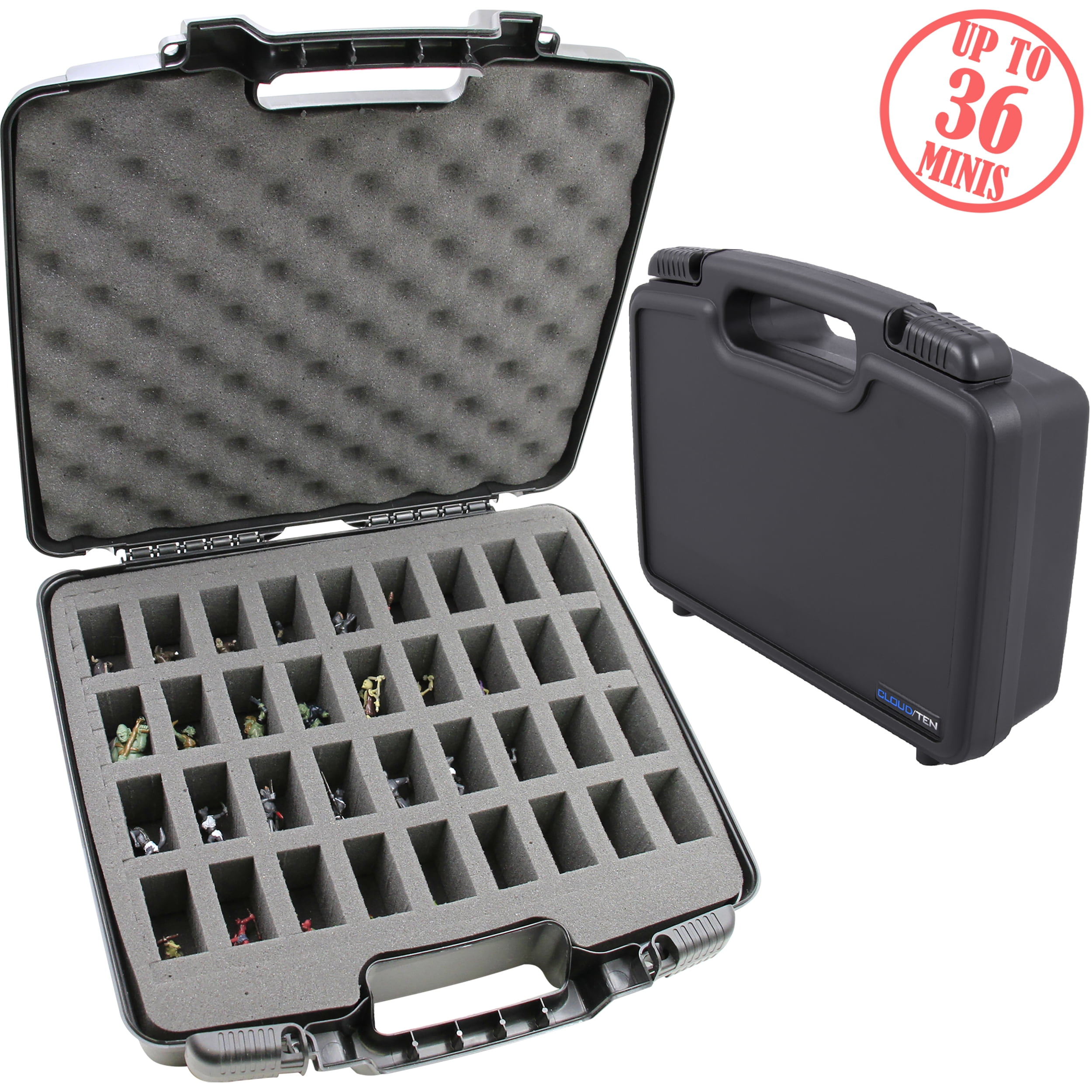 CASEMATIX Hard Shell Miniature Storage Travel Case Fits 36 Figurines ...