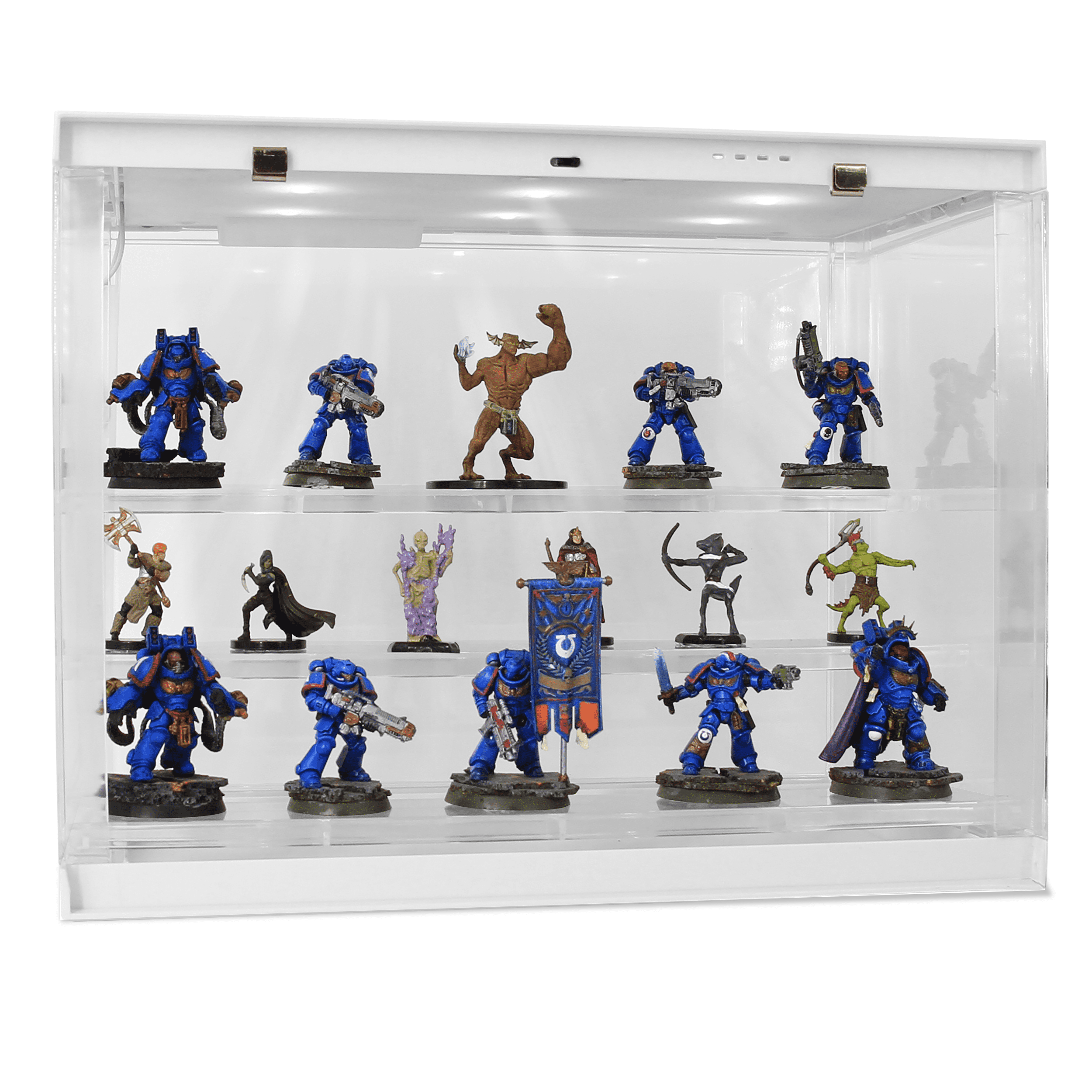 CASEMATIX LED Miniature Display Case with Three Tiered Acrylic ...