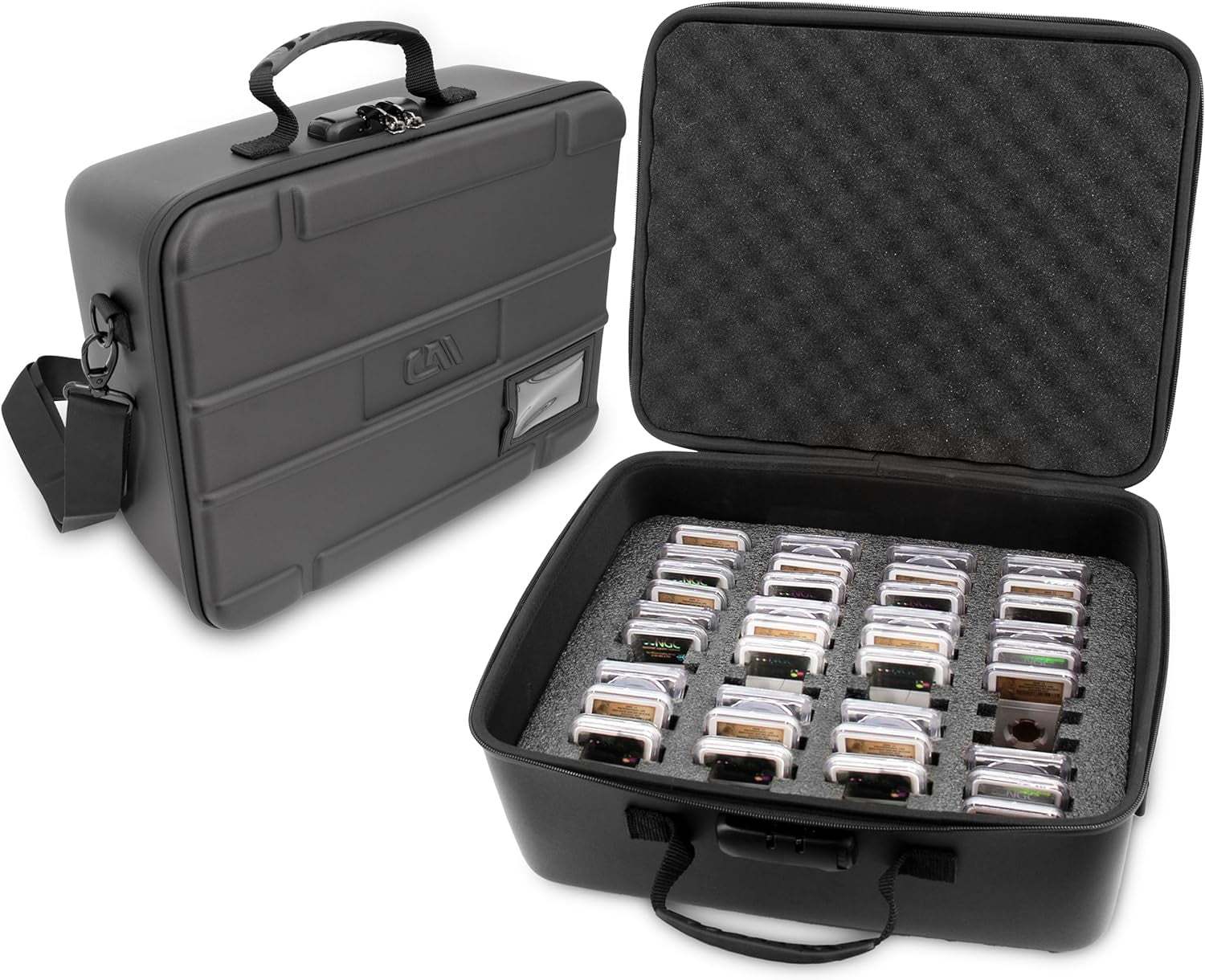 CASEMATIX Locking Graded Coin Slab Case With 44 Separate Coin Holder ...