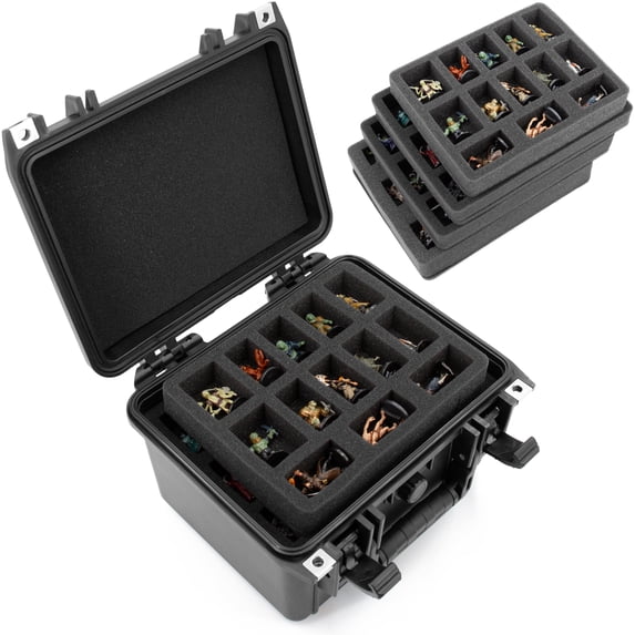 CASEMATIX Miniature Carrying Case for 43+ Miniatures - Hard Case for ...
