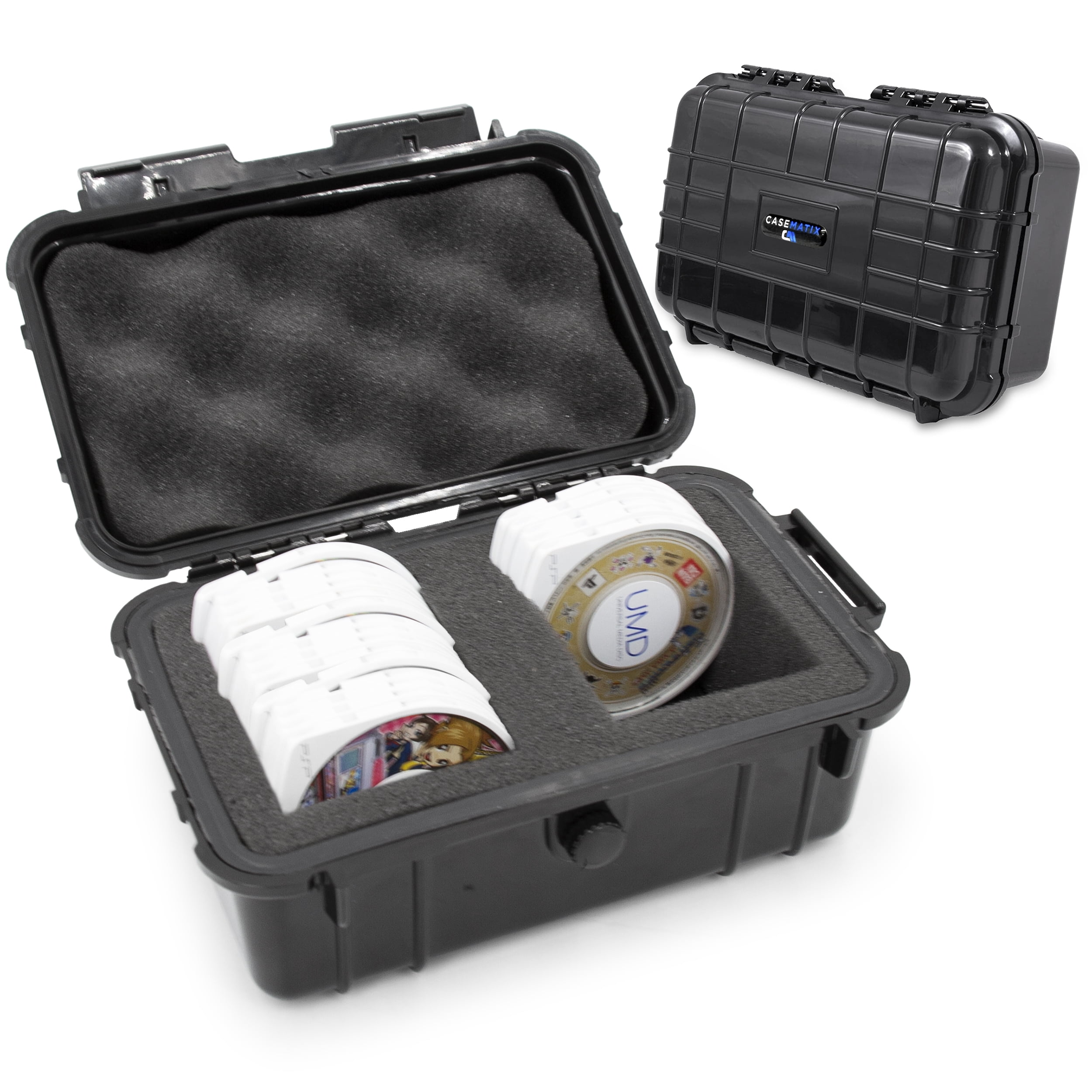 CASEMATIX PSP UMD Disc Case – Hard Shell Travel Storage Box Holds 18 ...