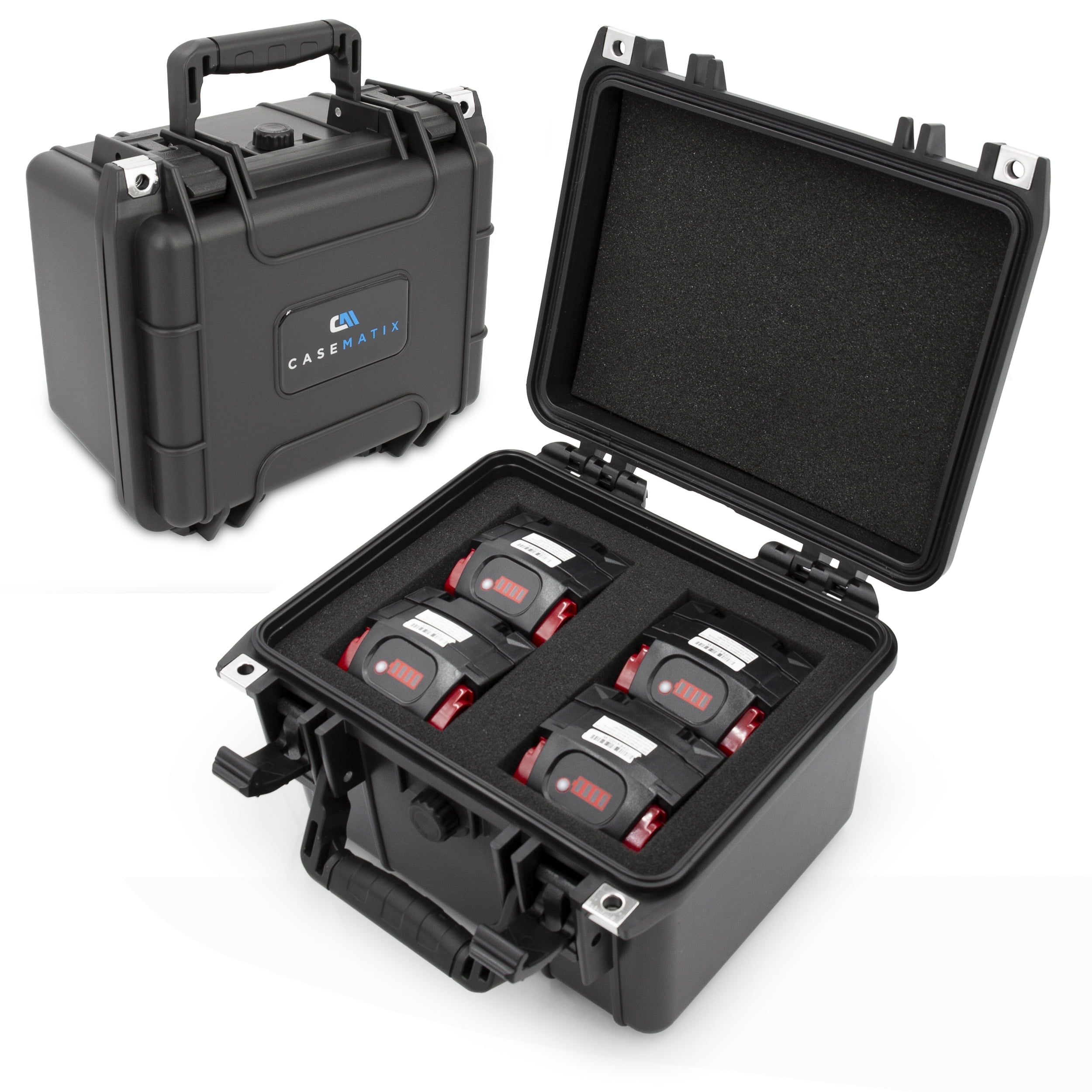 CASEMATIX Portable Drill Battery Case – IPX7 Waterproof Crushproof Hard ...