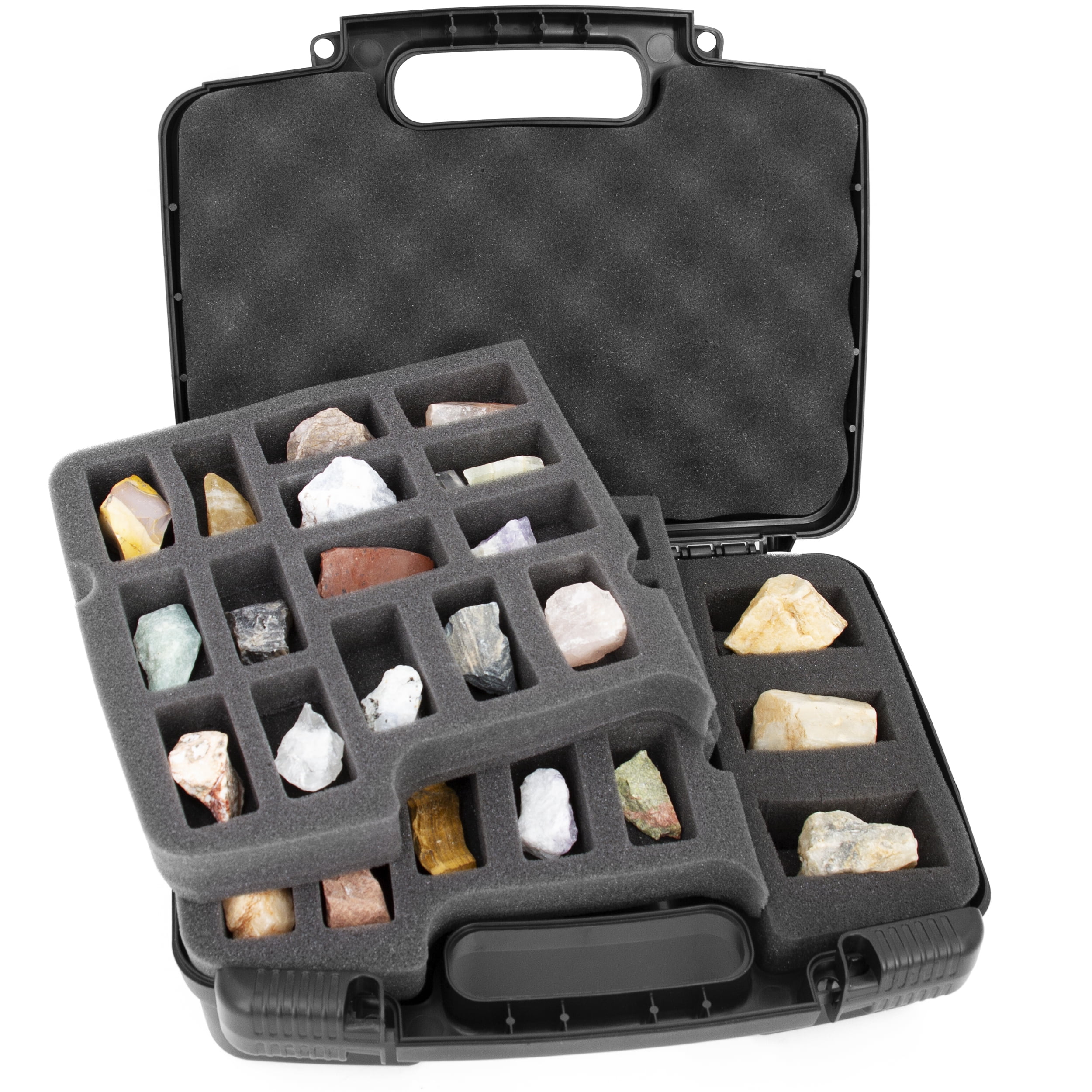 CASEMATIX Rock & Mineral Collection Storage - 30 Slot Rock Collection ...