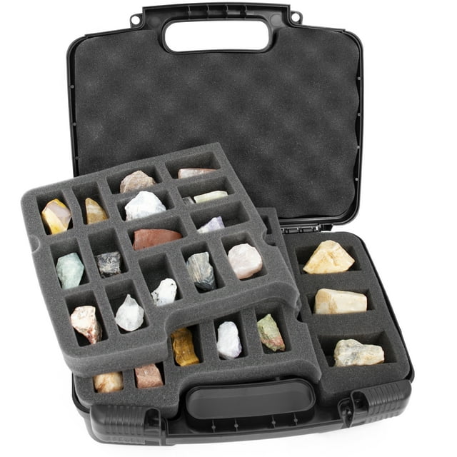 CASEMATIX Rock & Mineral Collection Storage - 30 Slot Rock Collection ...