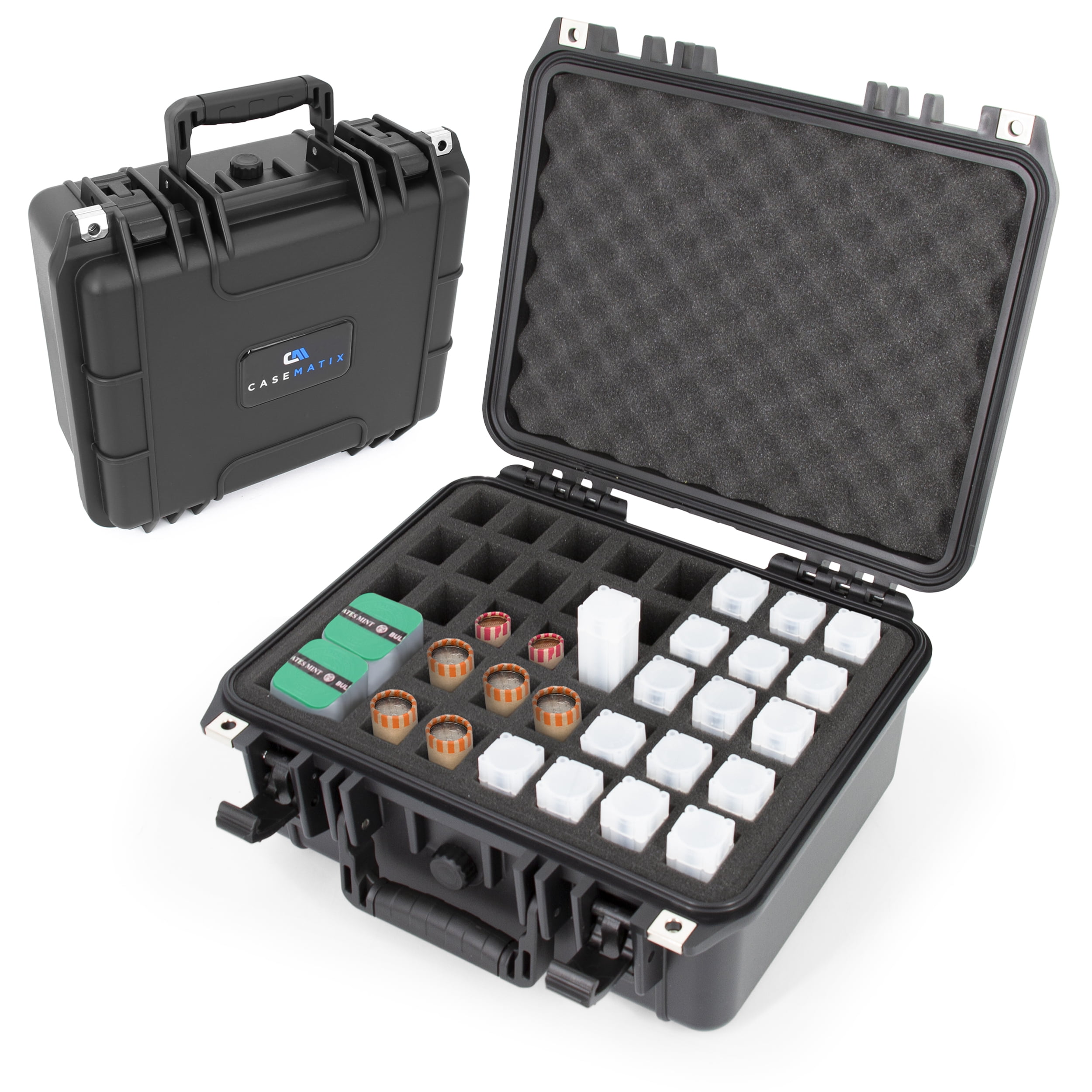 CASEMATIX 13" Coin Tube Case, Waterproof Lockable Organizer Holds 40 ...