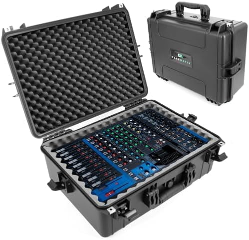 CASEMATIX Waterproof Mixer Carry Case Compatible with Yamaha MG12XU 12 ...