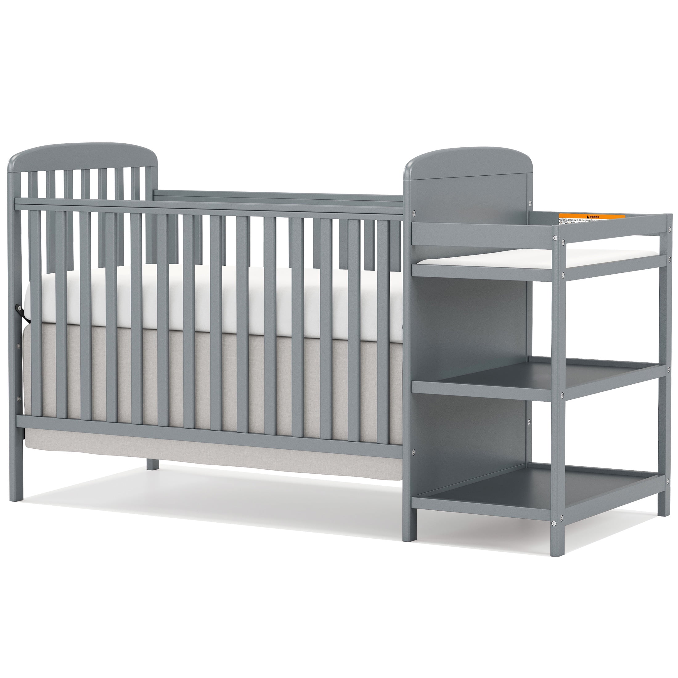 CASEMIOL Baby Crib with Changing Table 3 in 1, New Zealand Pinewood ...