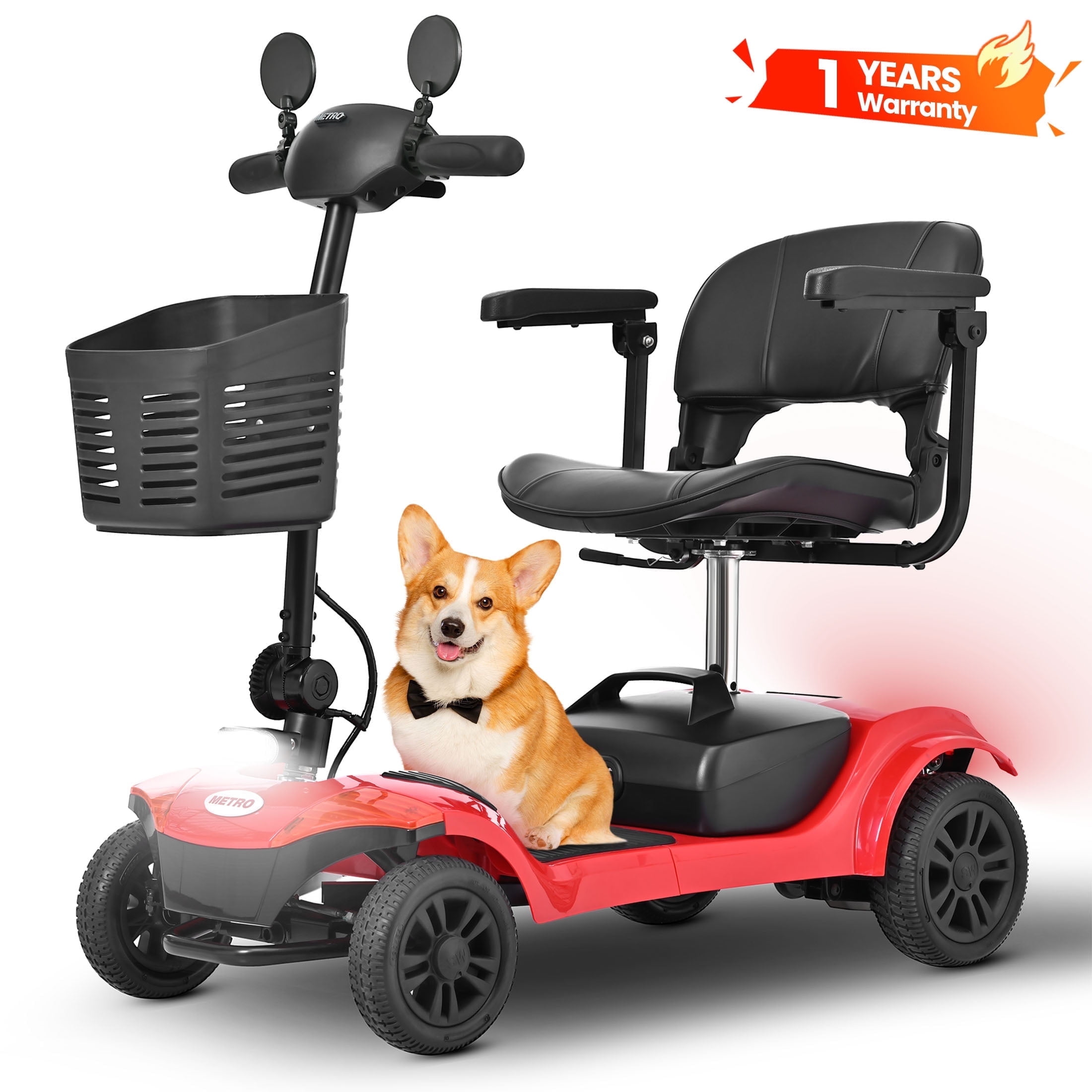 Yardmaster Mobility Scooter for Adults with LED Headlight, Front Bumper ...