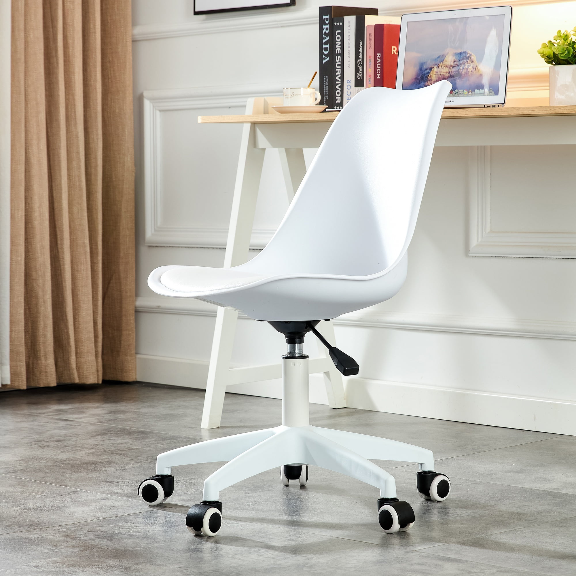 CASEMIOL Armless Office Chair with Wheel, Computer Chair with Ergonomic ...