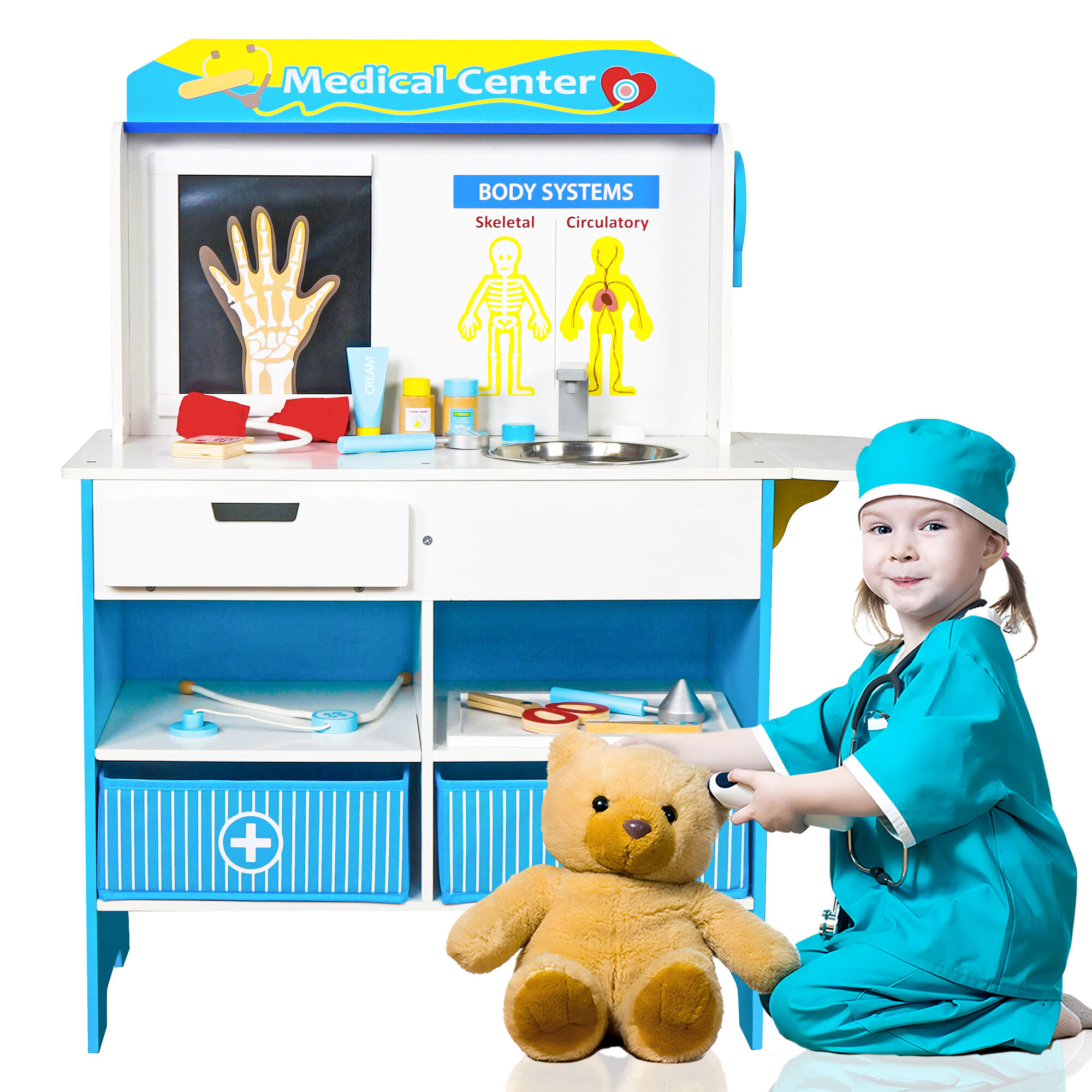 CASEMIOL Play Doctor Kit for Kids, 16 pcs Pretend Medical Station Toy ...